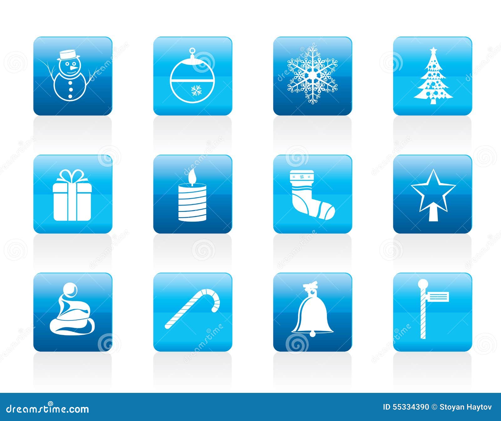 Beautiful Christmas and Winter Icons Stock Vector - Illustration of ...