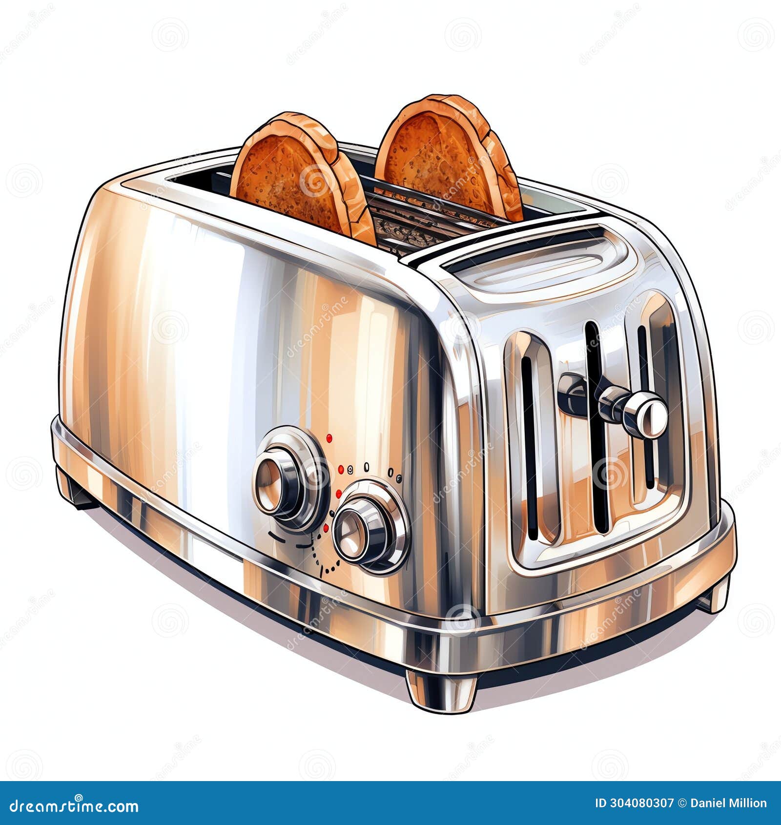 Beautiful Chrome Toaster Clipart Illustration | CartoonDealer.com ...