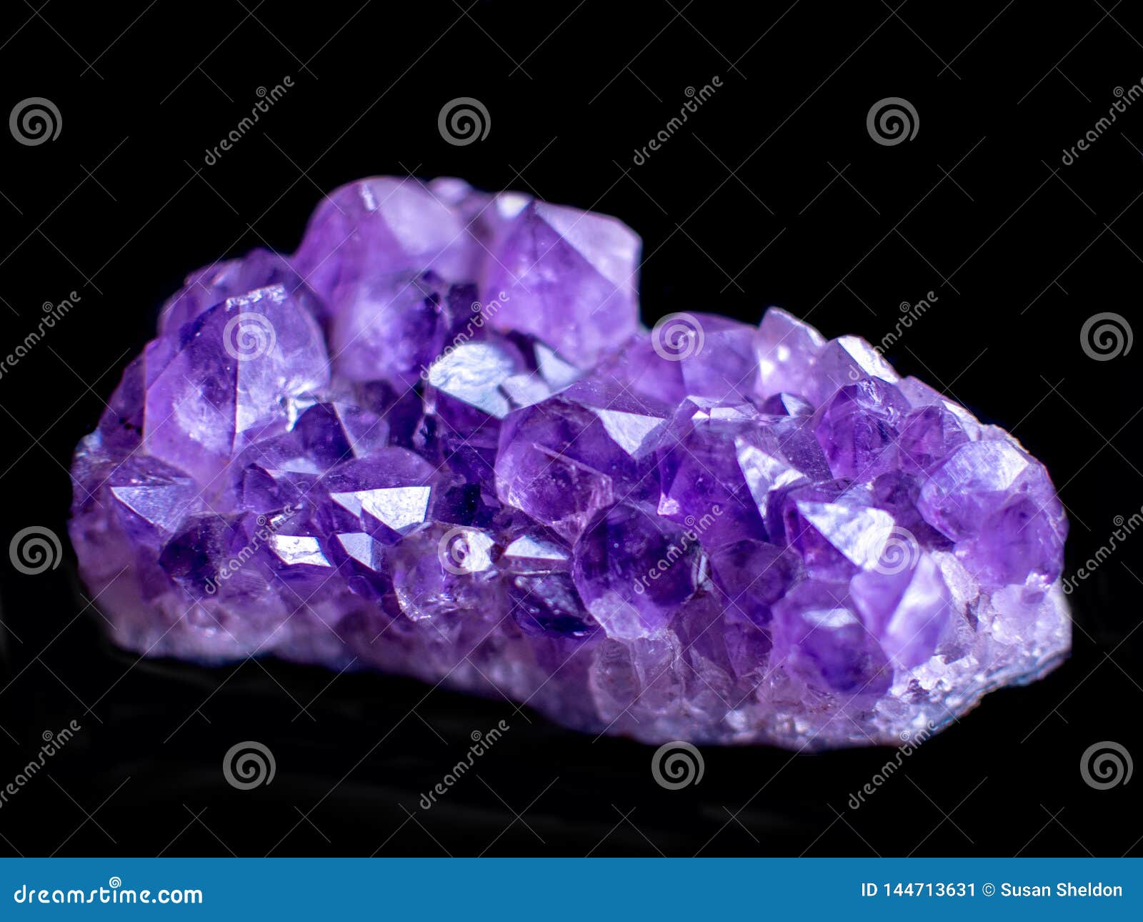 Amethyst Stone Isolated. Different Amethyst Crystal Formation With One ...