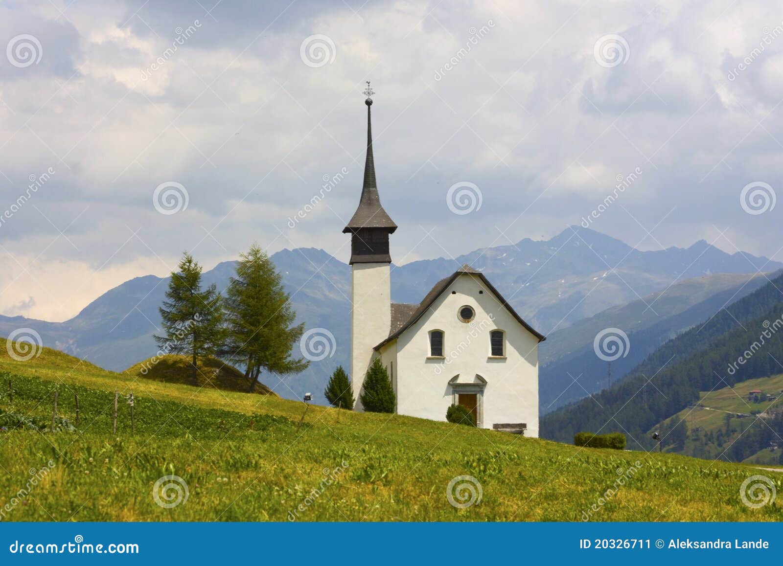 Beautiful Church in Alpine Landscape Stock Image - Image of building ...