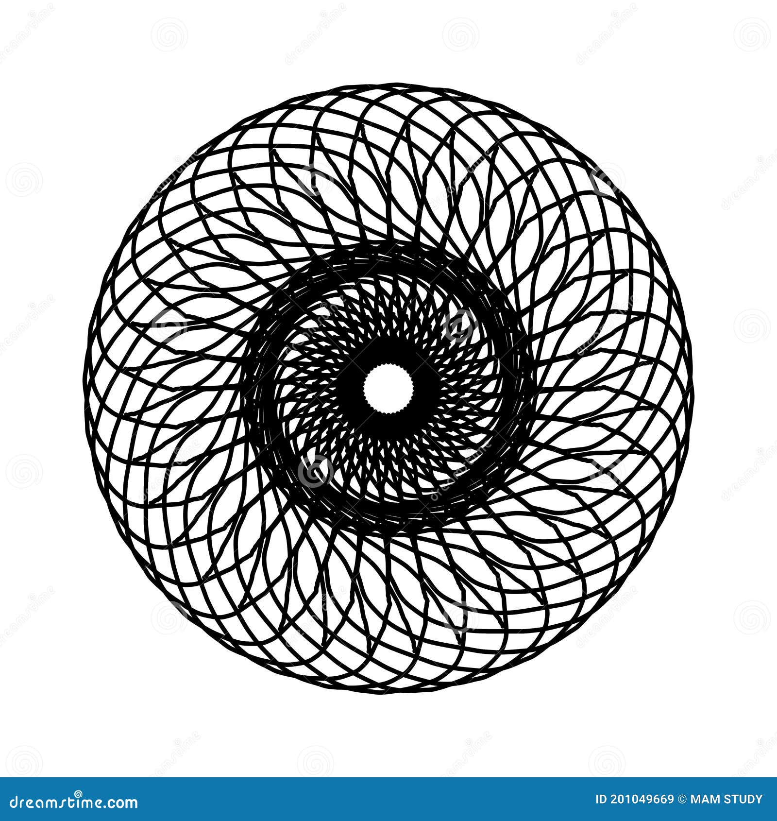 Beautiful Circle Digital Design Black and White. Stock Illustration ...