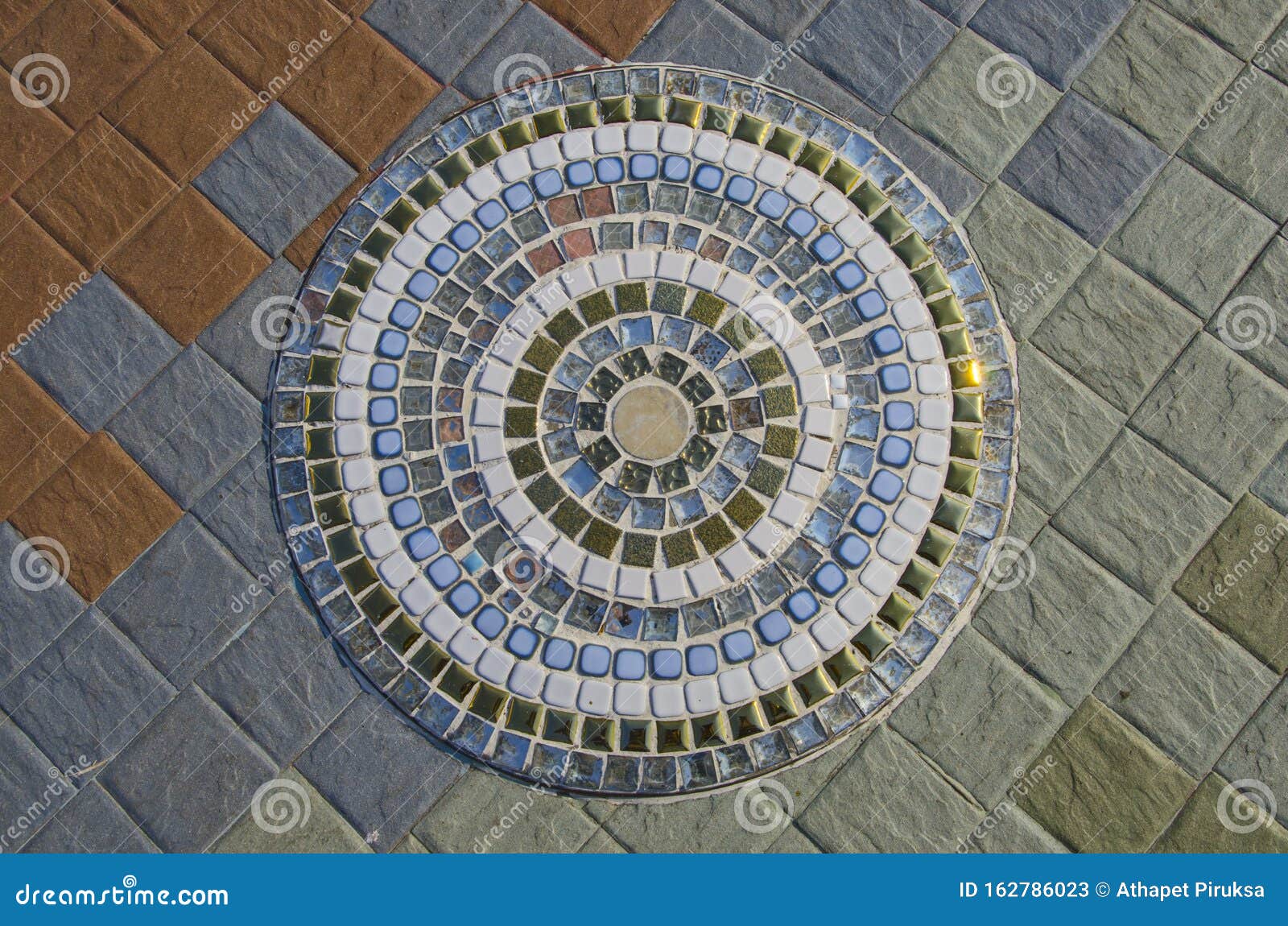 Beautiful Circle Pattern of Ceramic Mosaics on the Floor Stock Image ...