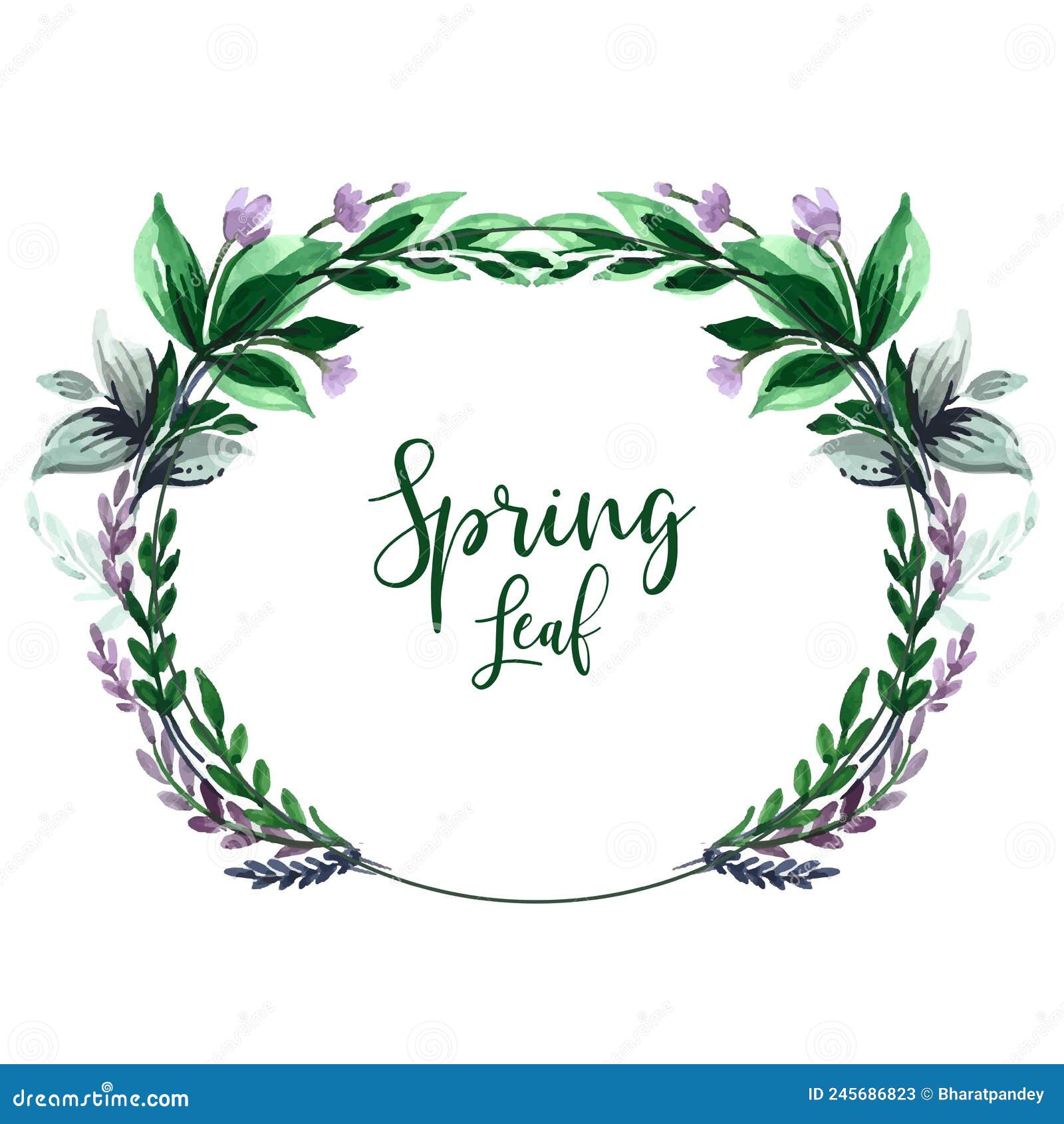 Beautiful Circular Spring Leaf Frame Card Design Stock Illustration ...