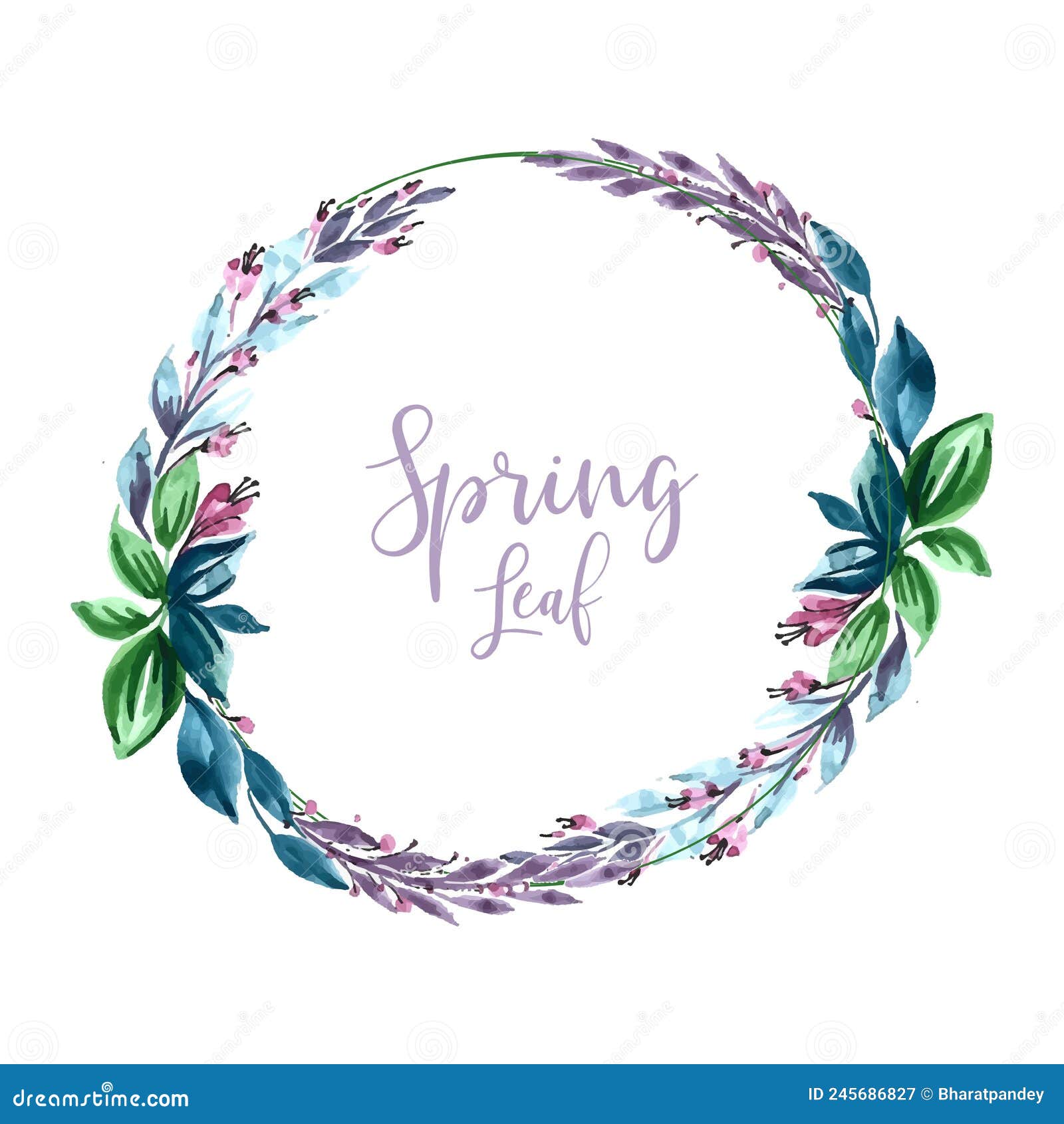 Beautiful Circular Spring Leaf Frame Card Design Stock Vector ...