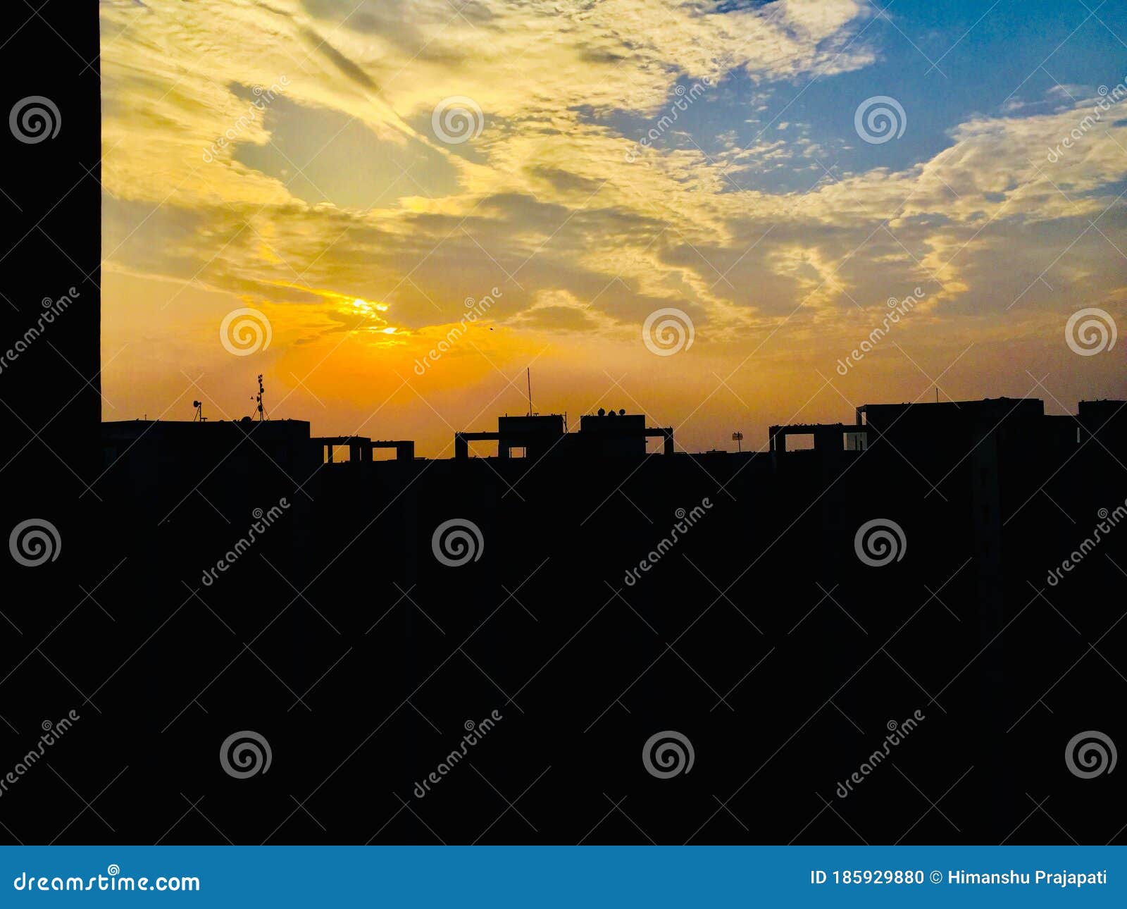 A Beautiful City & Sky in Evening Stock Photo - Image of evening, city ...