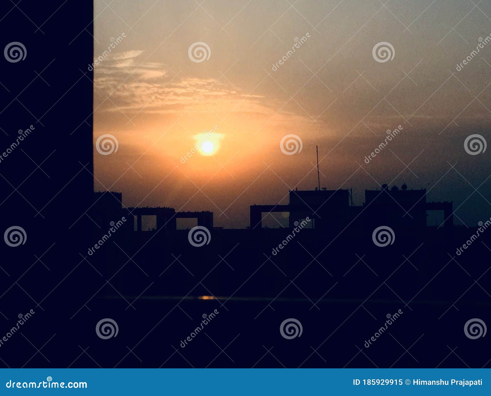 A Beautiful City & Sky in Evening Stock Image - Image of evening ...