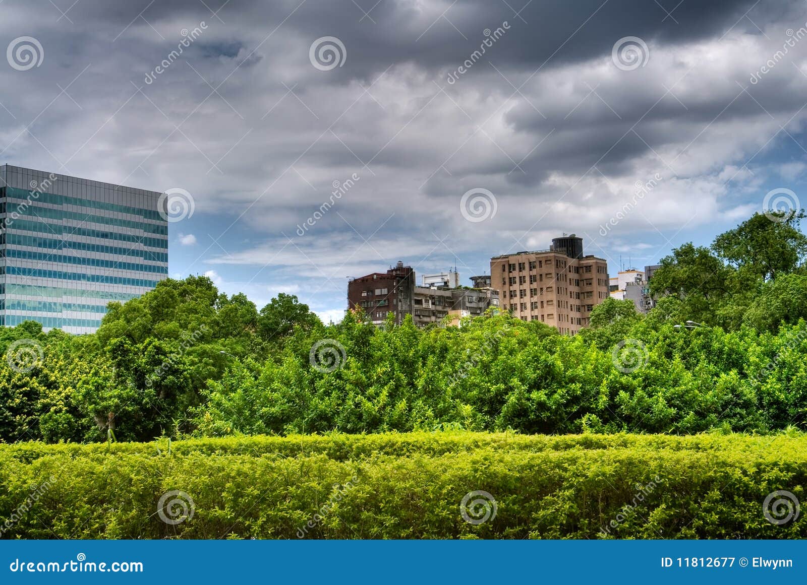 Beautiful Cityscape with Green Stock Image - Image of landscape ...