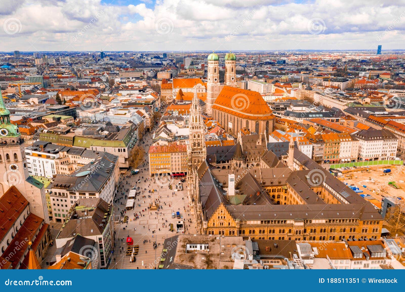 Beautiful Cityscape of Munich Under the Sunlight and a Cloudy Sky in ...