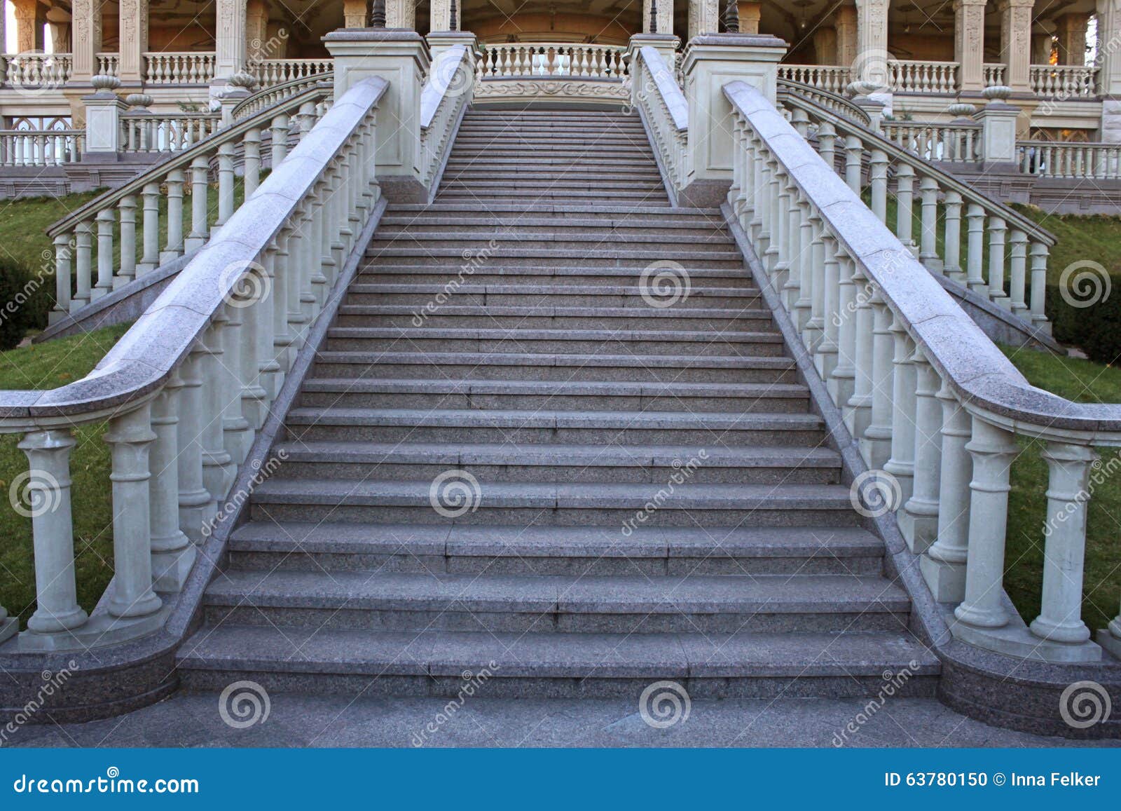 Beautiful Classical Mansion Staircase in the Park Stock Photo - Image ...