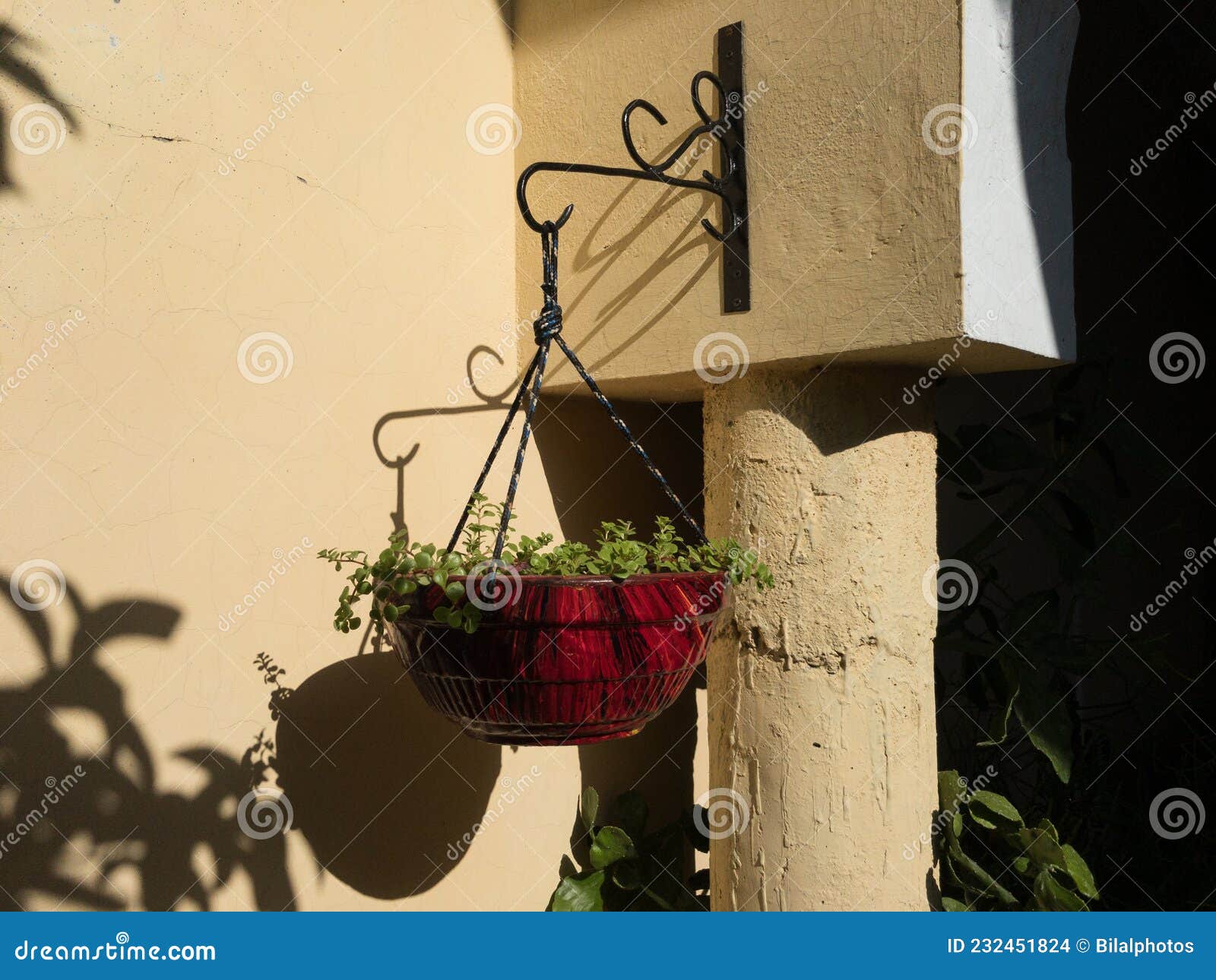 Beautiful Clay Hanging Pot Closeup Stock Photo - Image of home ...