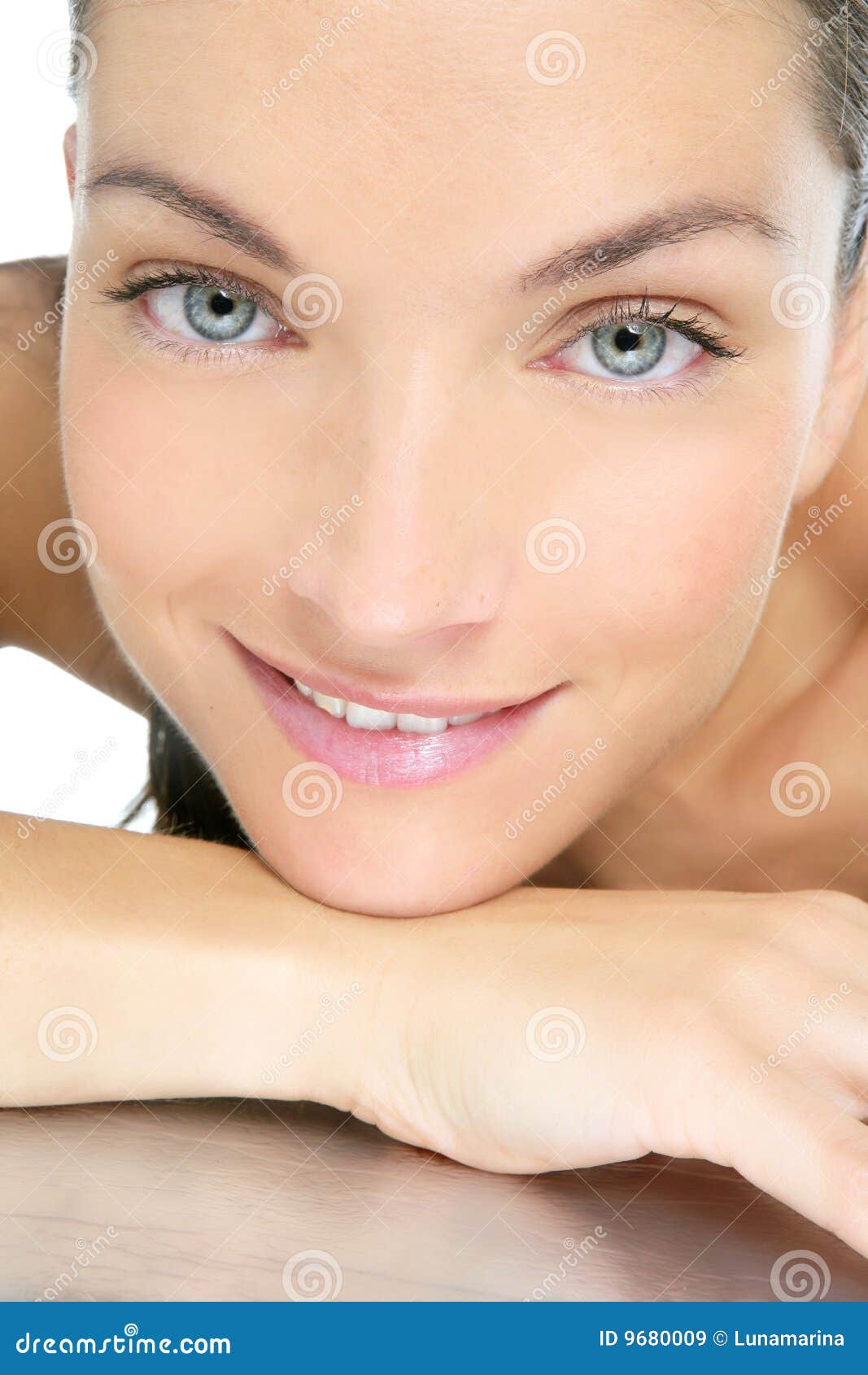 Beautiful Clean Cosmetics Woman Close Up Portrait Stock Image Image