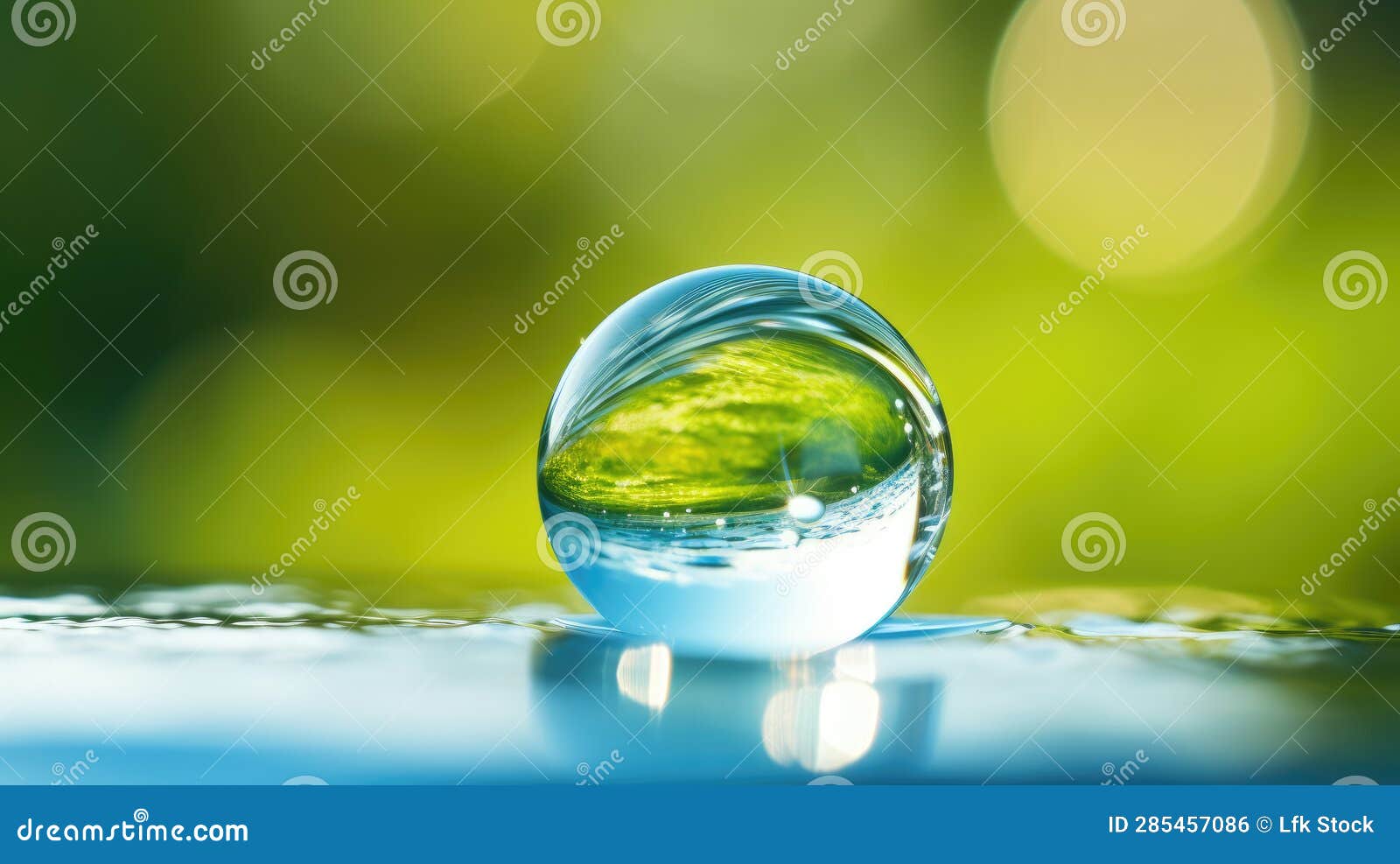 Beautiful Clean Transparent Shiny Drop of Water on Smooth Stock ...