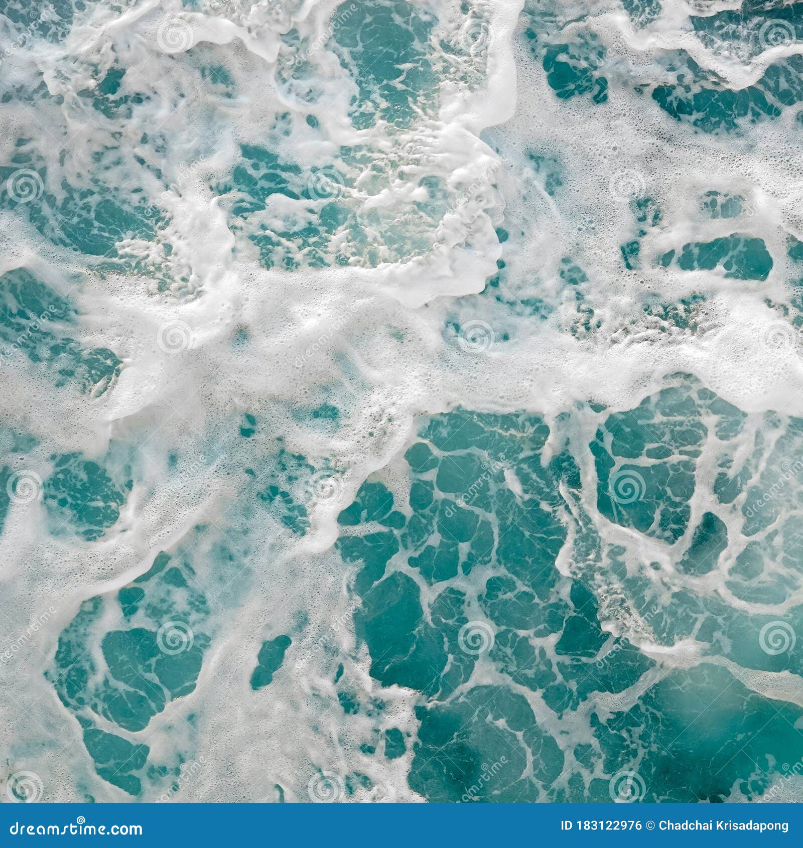 A Beautiful Clear Blue Ocean Wave. Top View Stock Photo - Image of ...