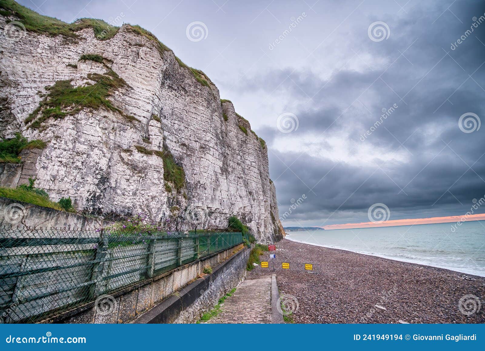 Beautiful Cliffs of Dieppe at Sunset, Normandy Stock Photo - Image of ...