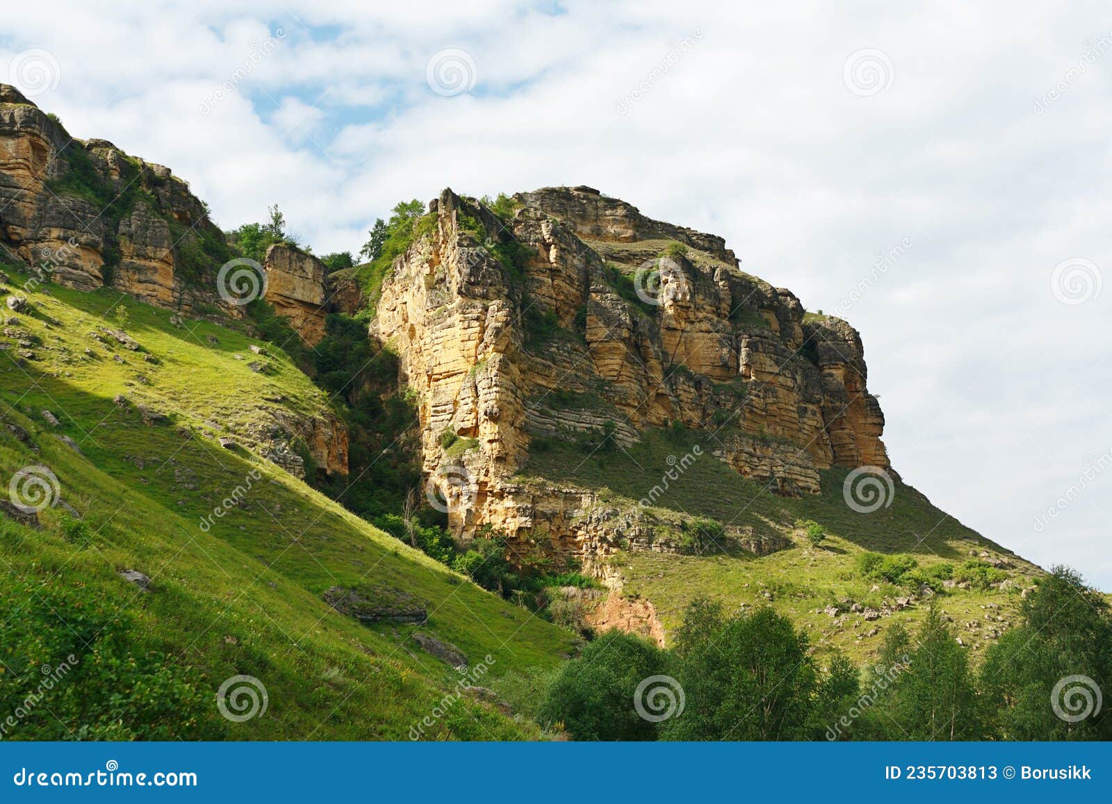 Beautiful Cliffs in Foothills of North Caucasus Stock Image - Image of ...