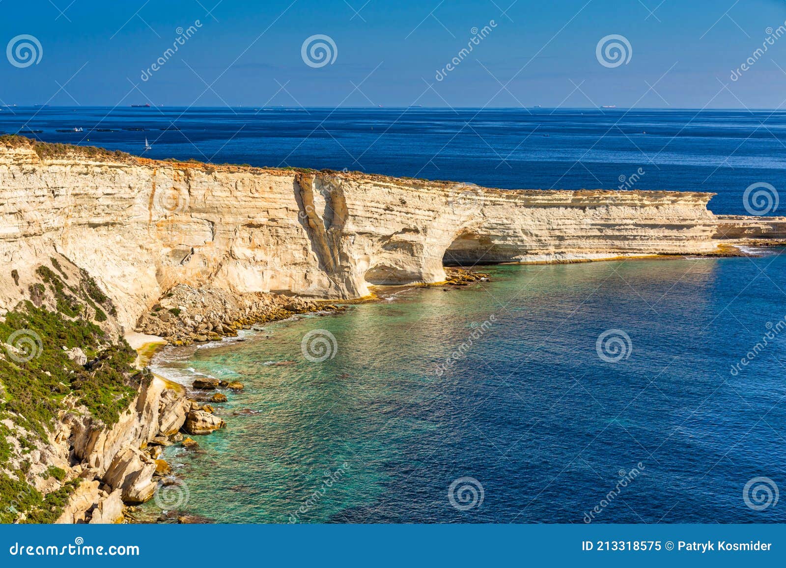 Beautiful Cliffs of Malta at the Marsaxlokk Village Stock Image - Image ...