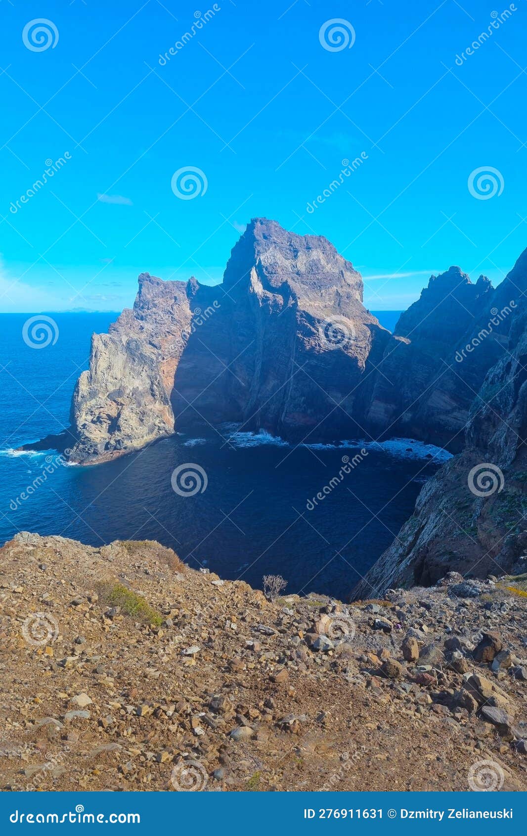 Beautiful Cliffs of the Mountains of the Island in the Ocean. Stock ...