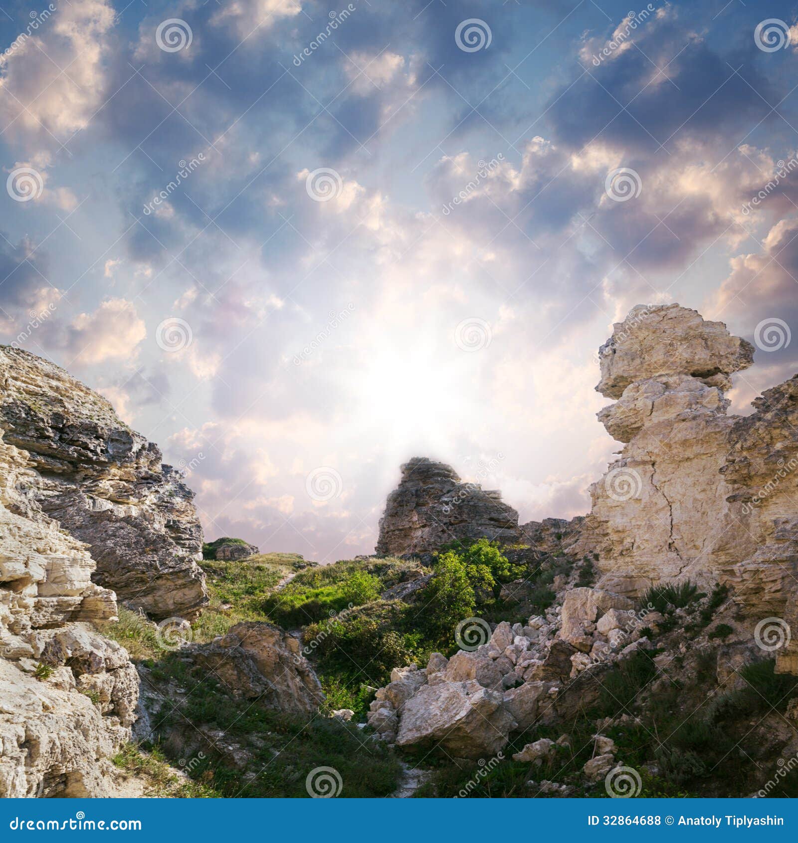 Beautiful cliffs at sunset stock photo. Image of landscape - 32864688