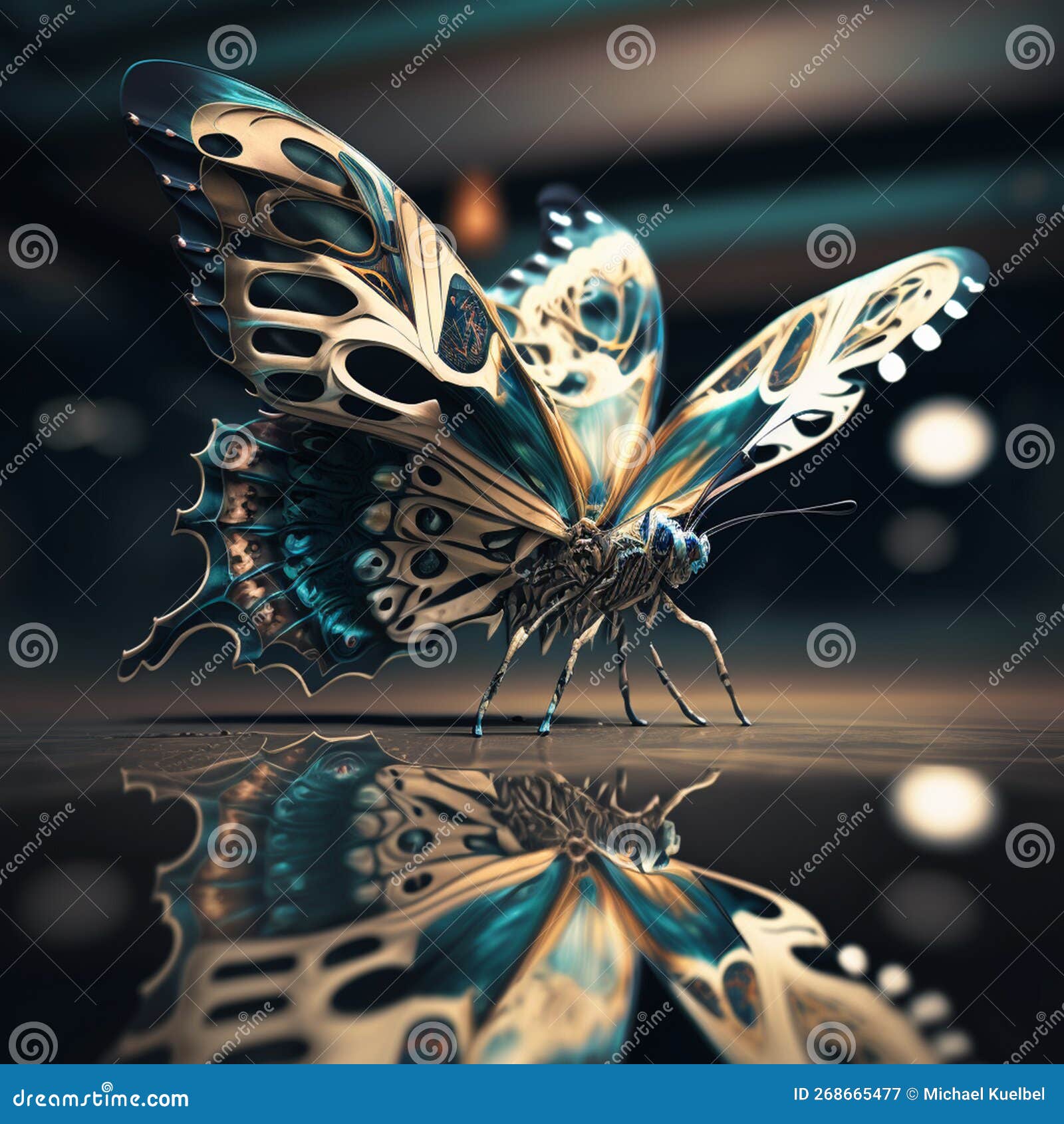 Beautiful Close-up Illustration of a Hyper-realistic Butterfly Stock ...