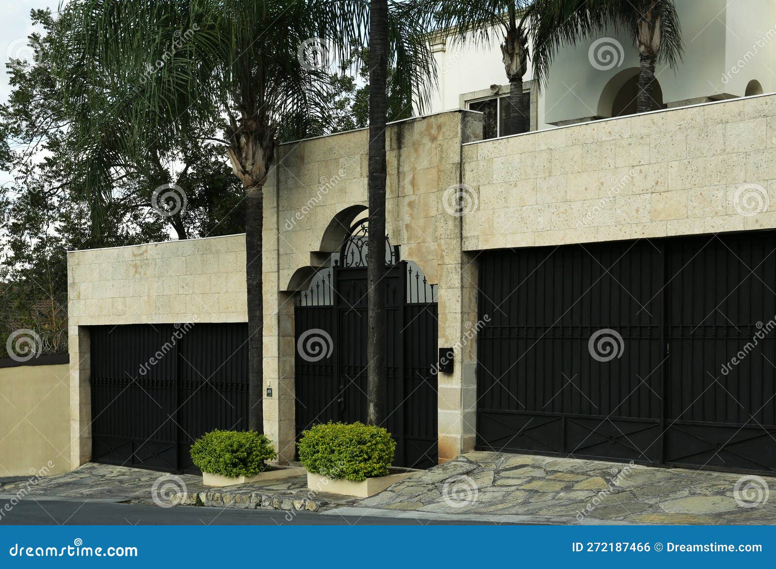 Beautiful Closed Metal Gate and Fence Outdoors Stock Photo - Image of ...