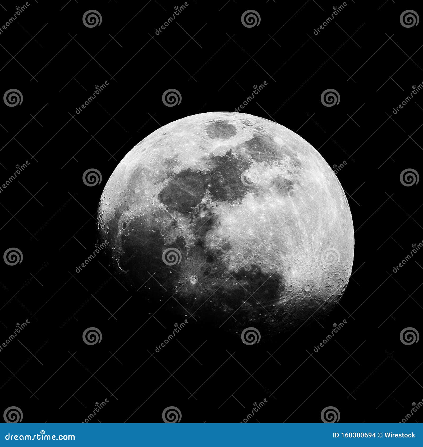 Beautiful Closeup Greyscale Shot of the Full Moon in the Night Sky ...