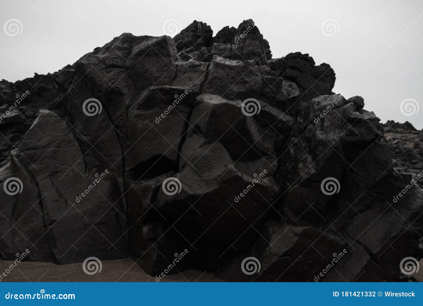 Beautiful Closeup Shot of Big Black Rocks with Beautiful Patterns on it ...