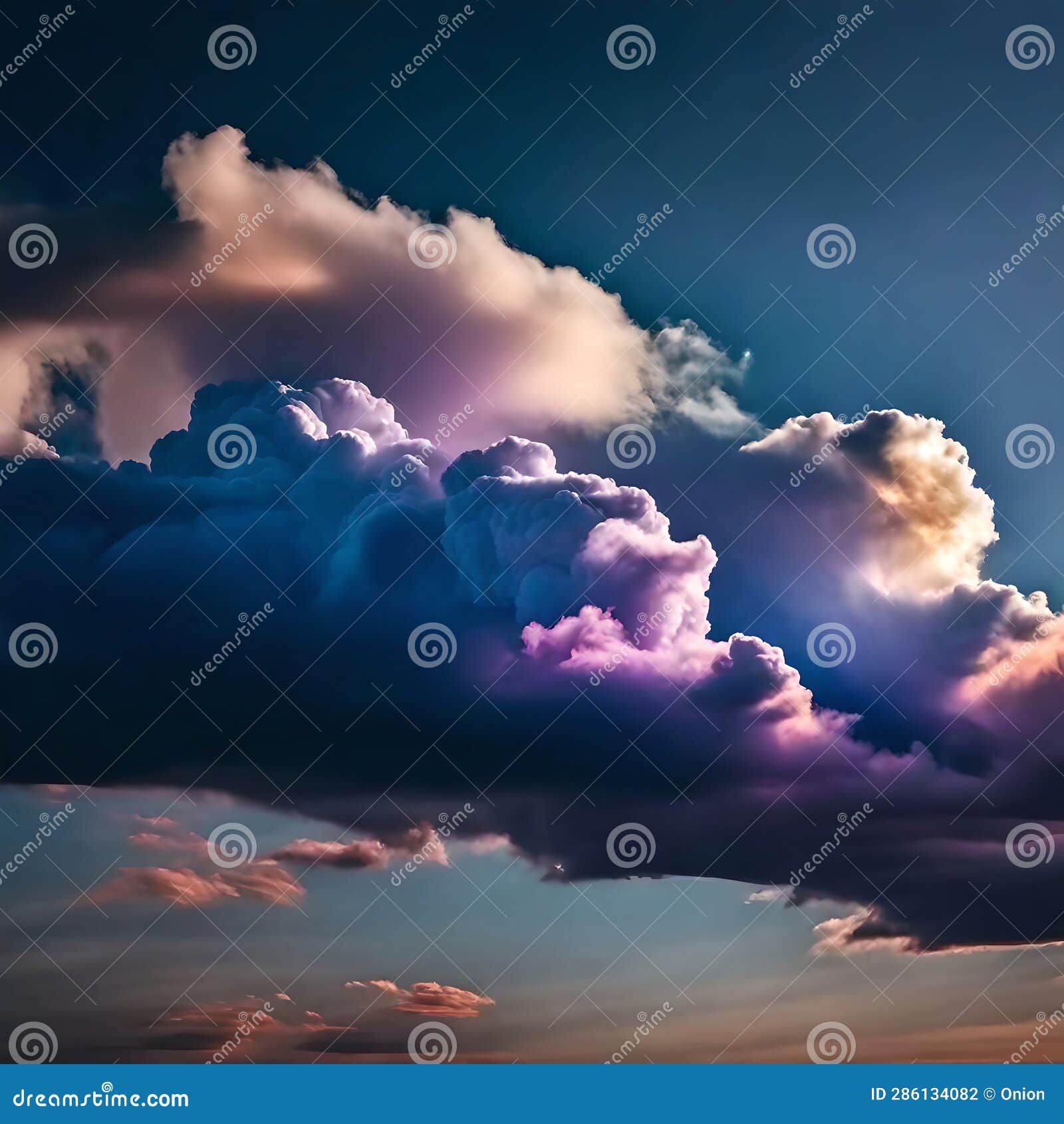 Beautiful Cloud with Different Colors - Ai Generated Image Stock ...