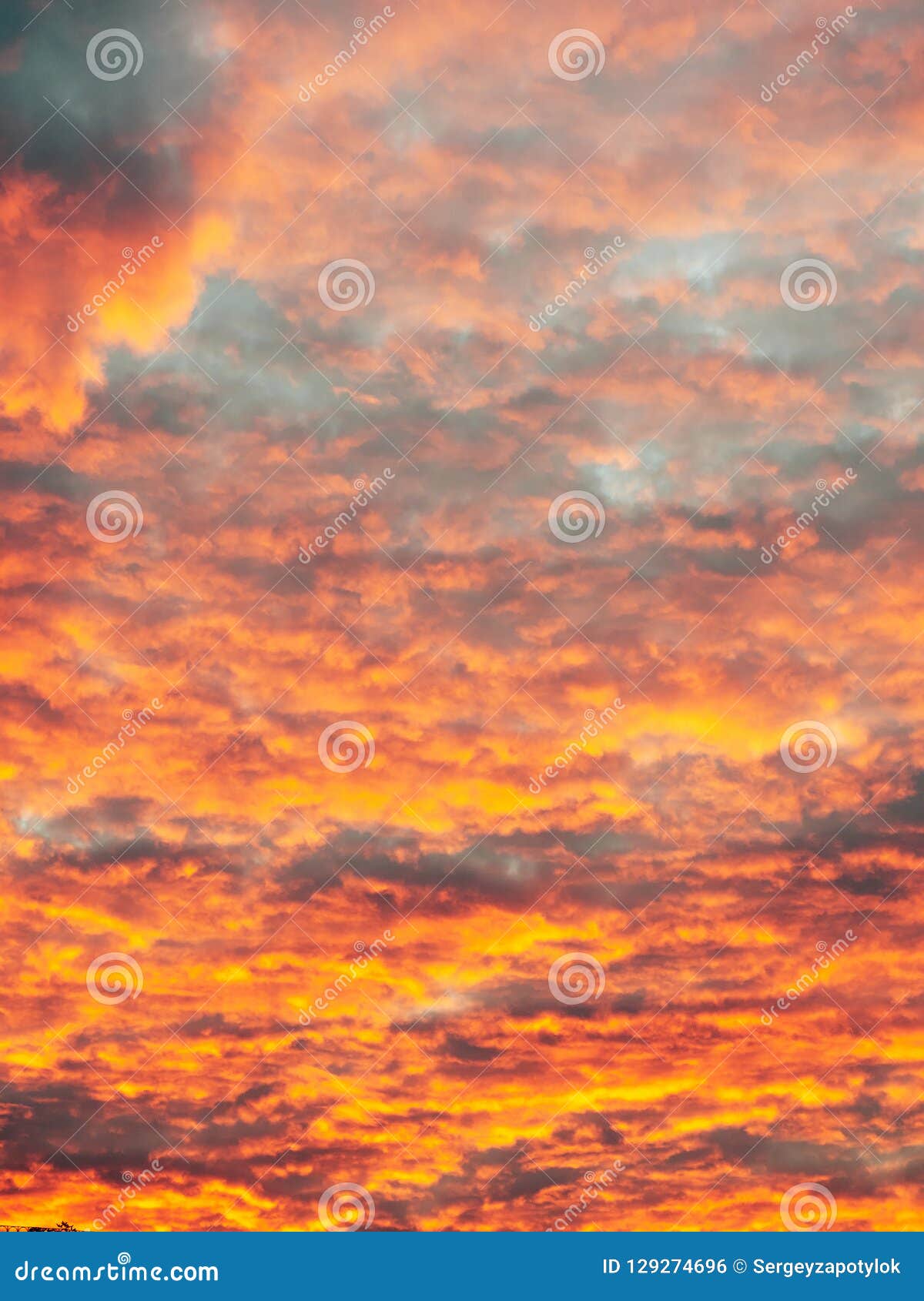 Beautiful Cloudly Sunset with Bright Saturated Colors Stock Photo ...