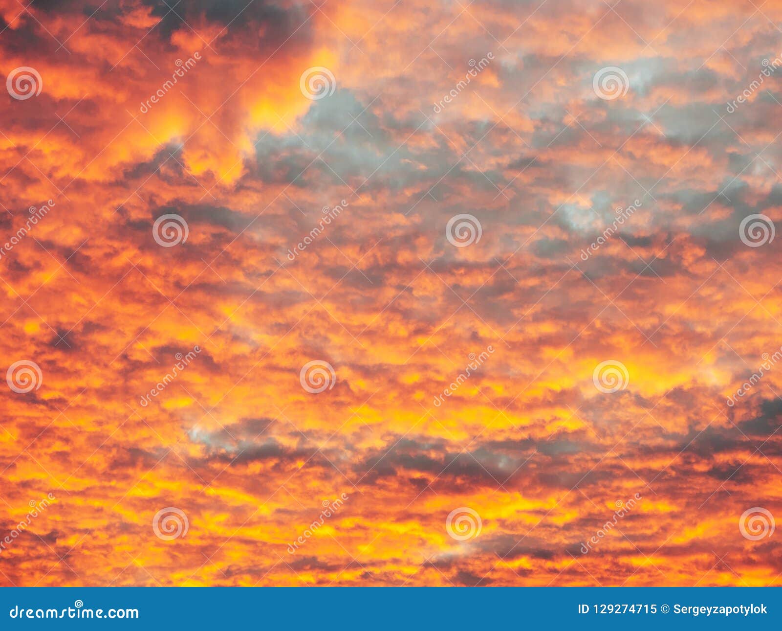 Beautiful Cloudly Sunset with Bright Saturated Colors Stock Image ...