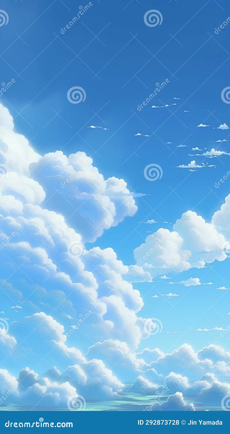 Beautiful Clouds in the Blue Sky. 3d Render Illustration Stock ...