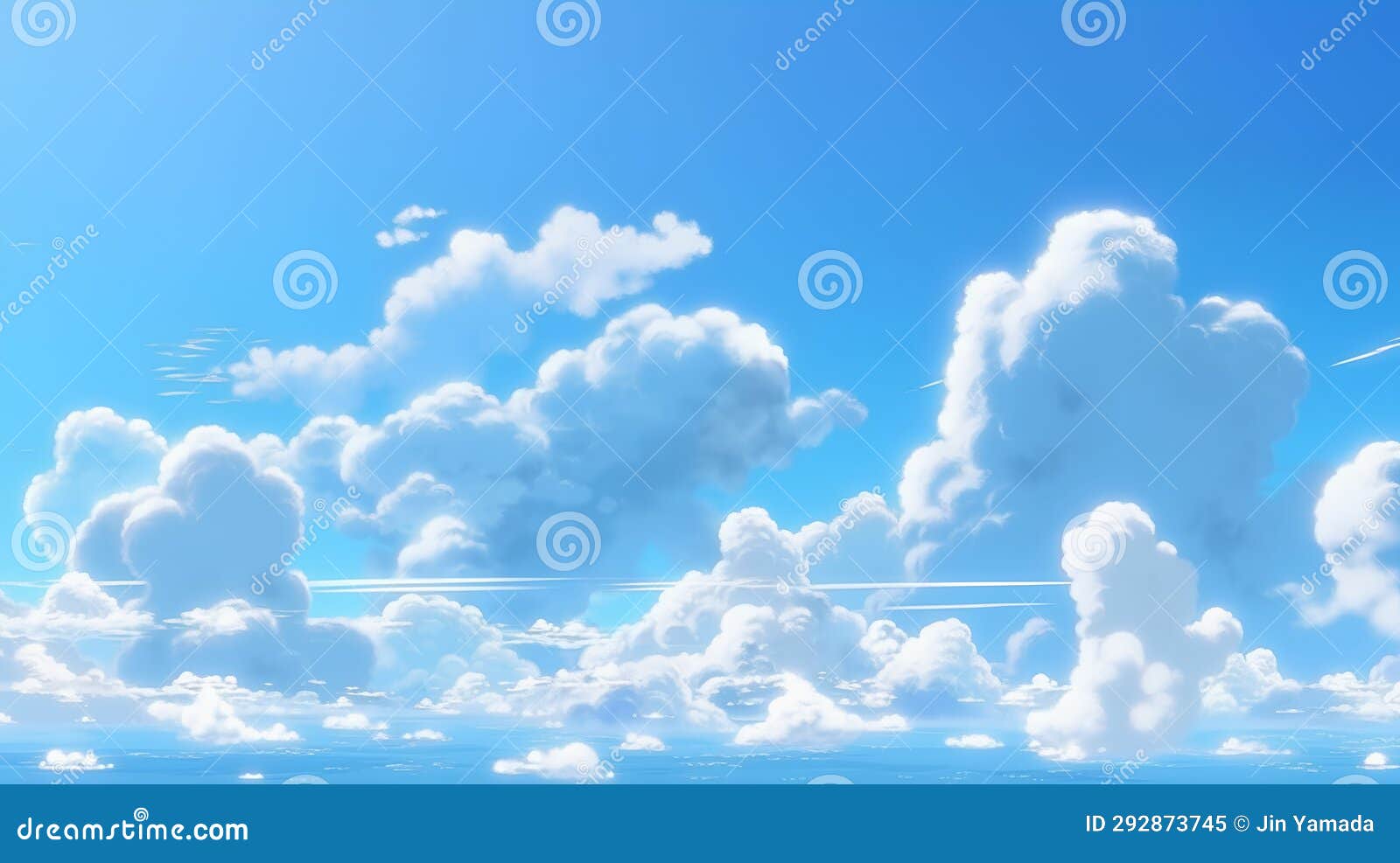 Beautiful Clouds in the Blue Sky. 3d Render Illustration Stock ...