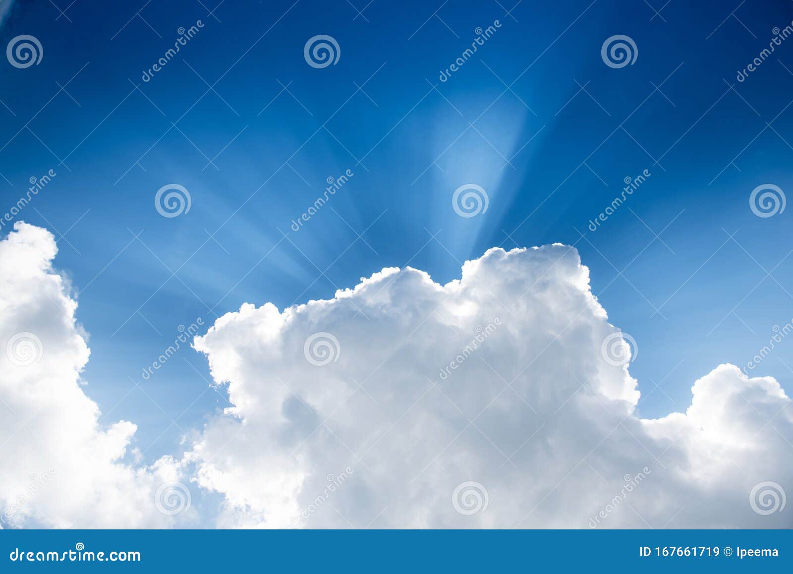 Beautiful Clouds and Bluesky in Natural Light with Sun Ray, Backgrounds ...