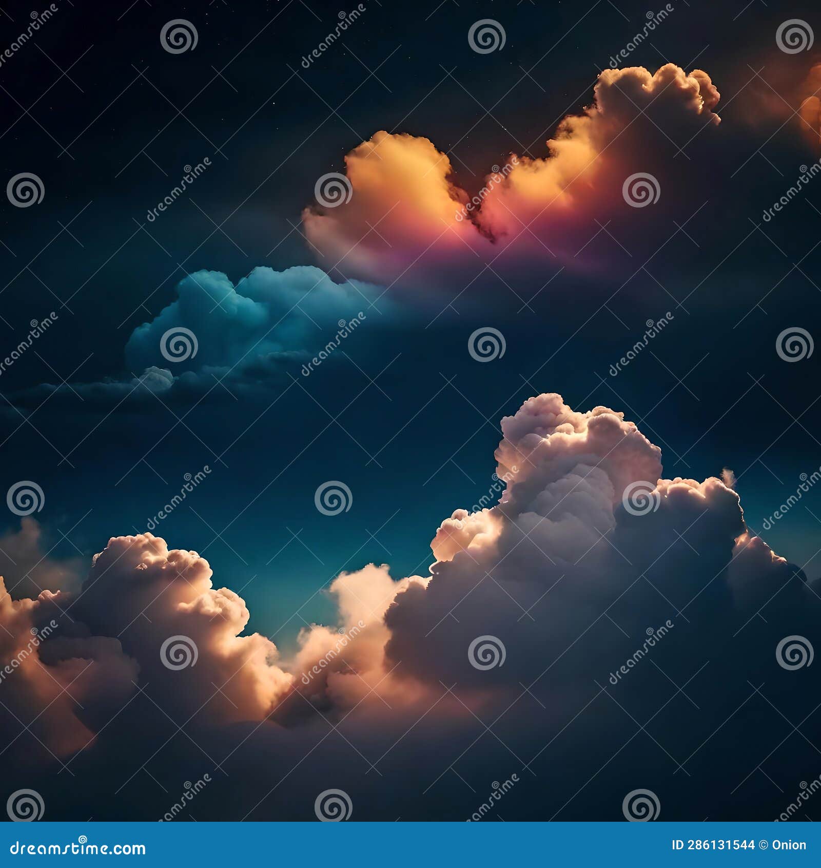 Beautiful Cloud with Different Colors - Ai Generated Image Stock ...