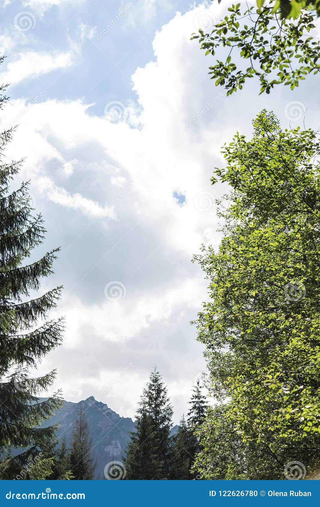 Beautiful Clouds and Distant Mountains Stock Photo - Image of rocky ...