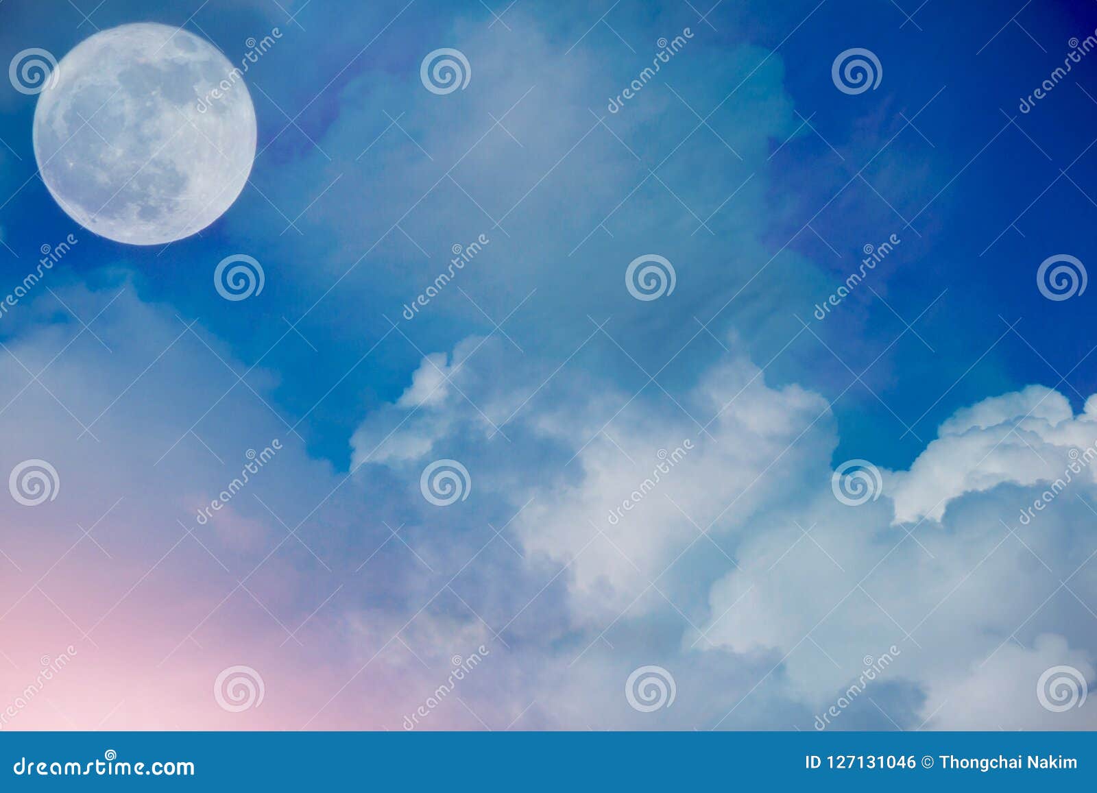 Full moon on the sky. stock photo. Image of cloudy, frame - 127131046