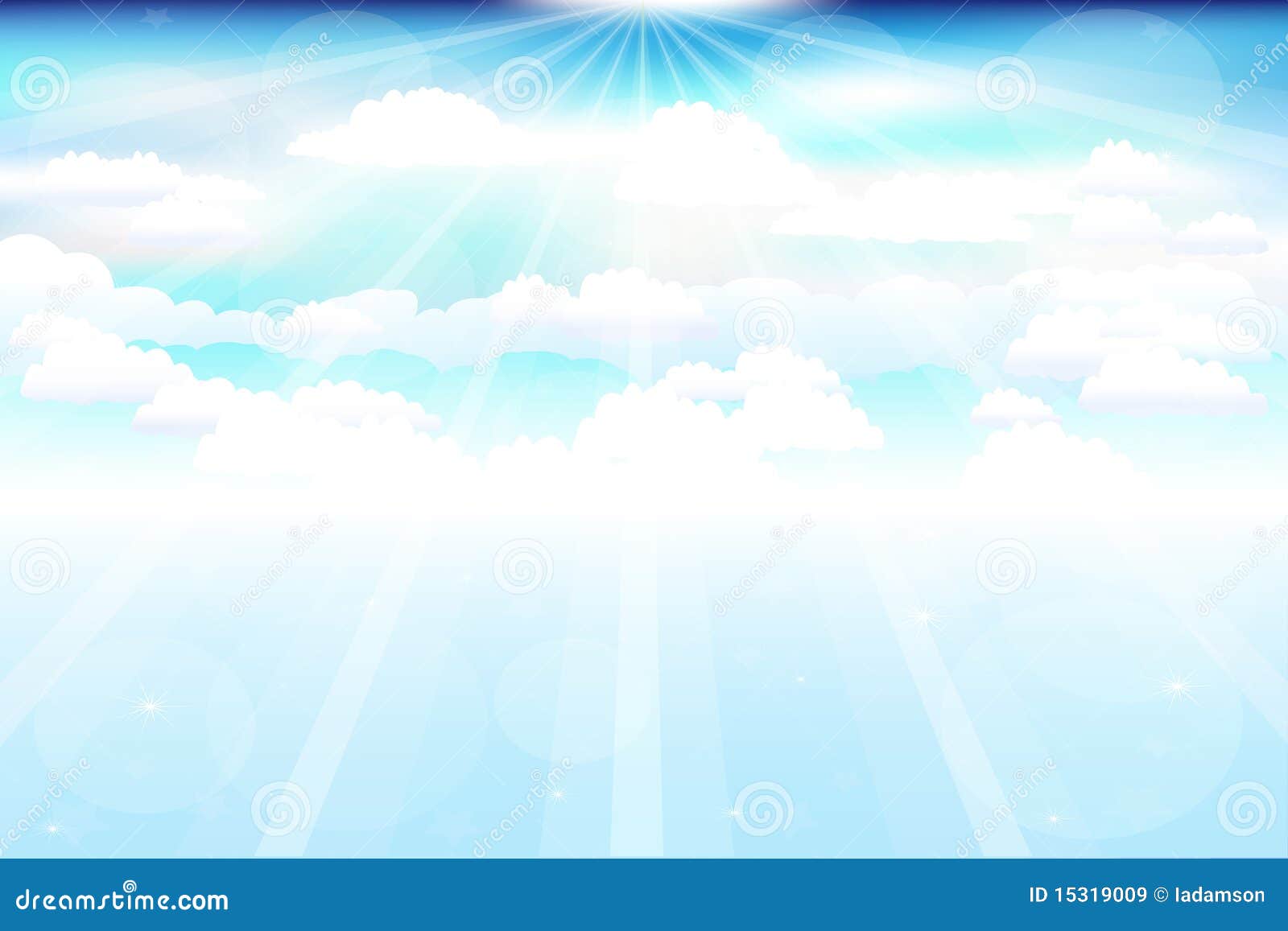 Beautiful Clouds with Rays. Vector Stock Vector - Illustration of ...