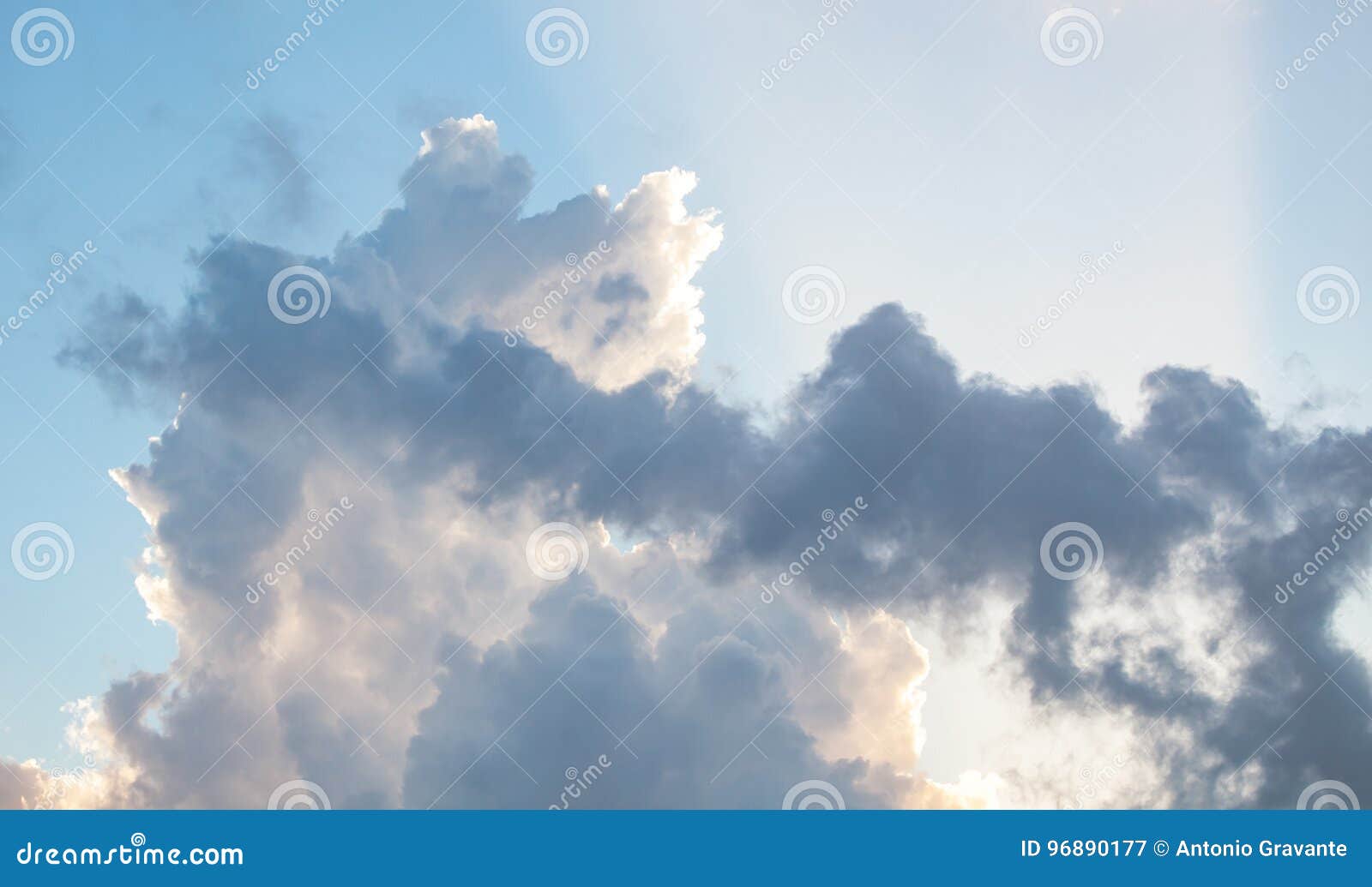 Beautiful Clouds in a Sunny Sky Stock Image - Image of forecast, season ...