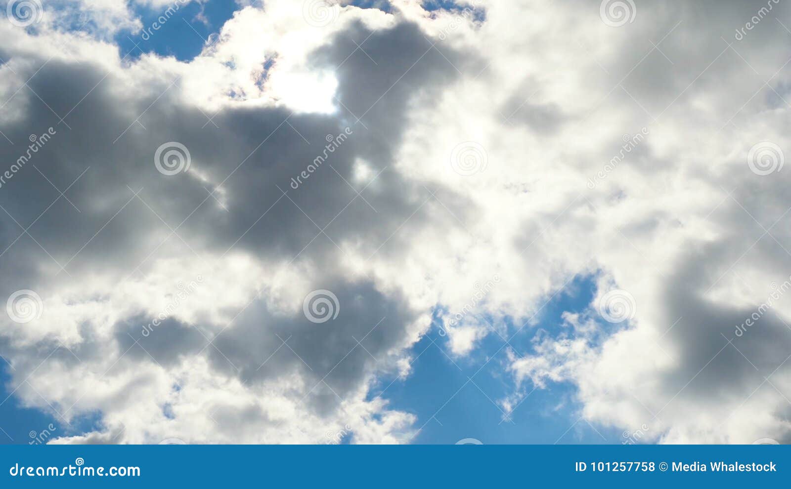 Beautiful Cloudscape with Large, Building Clouds and Sunrise Breaking ...