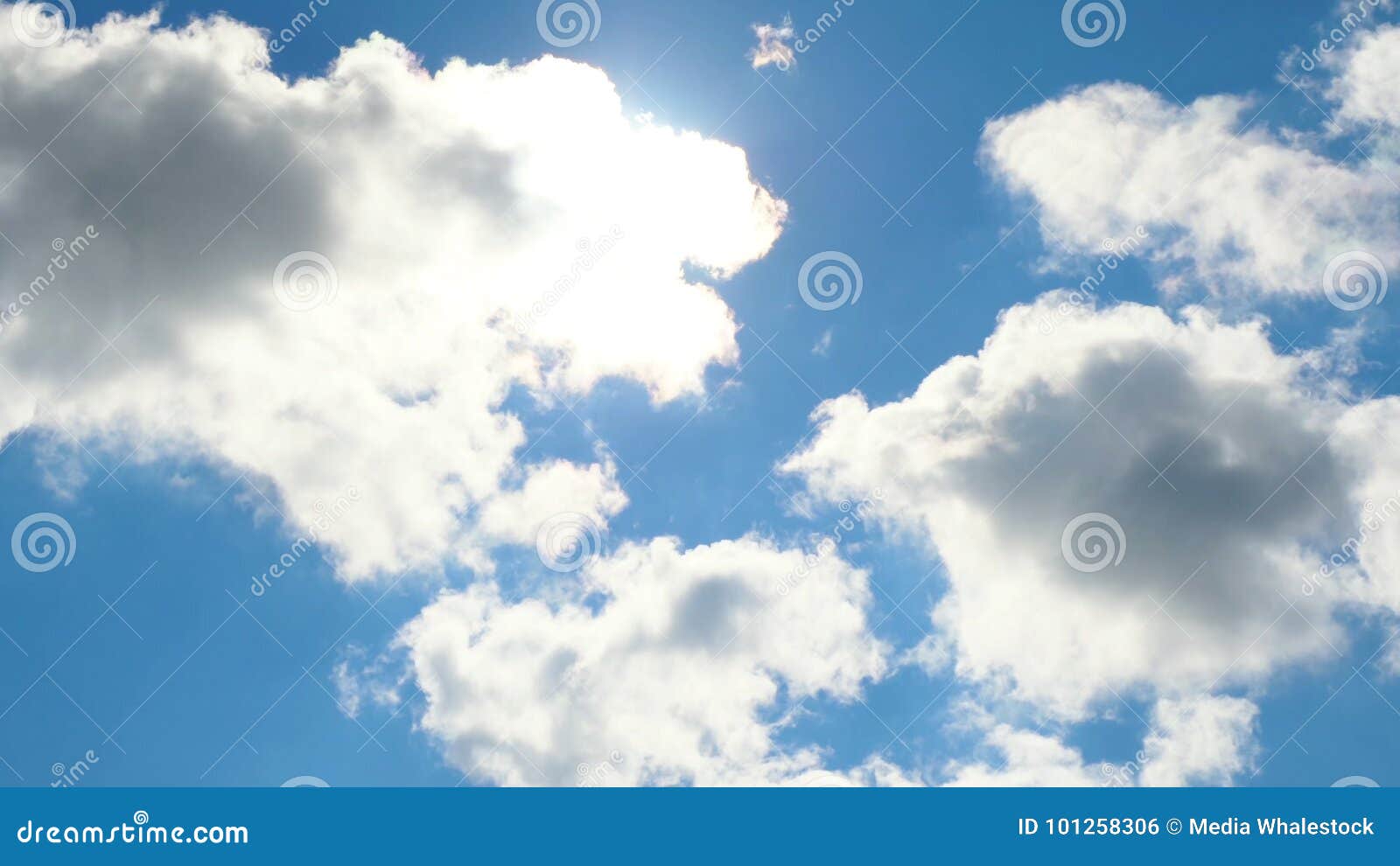 Beautiful Cloudscape with Large, Building Clouds and Sunrise Breaking ...