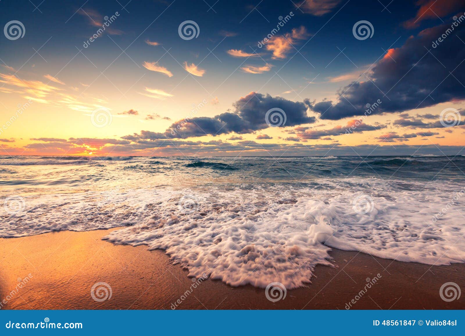 Beautiful Cloudscape Over the Sea, Sunset Shot Stock Image - Image of ...