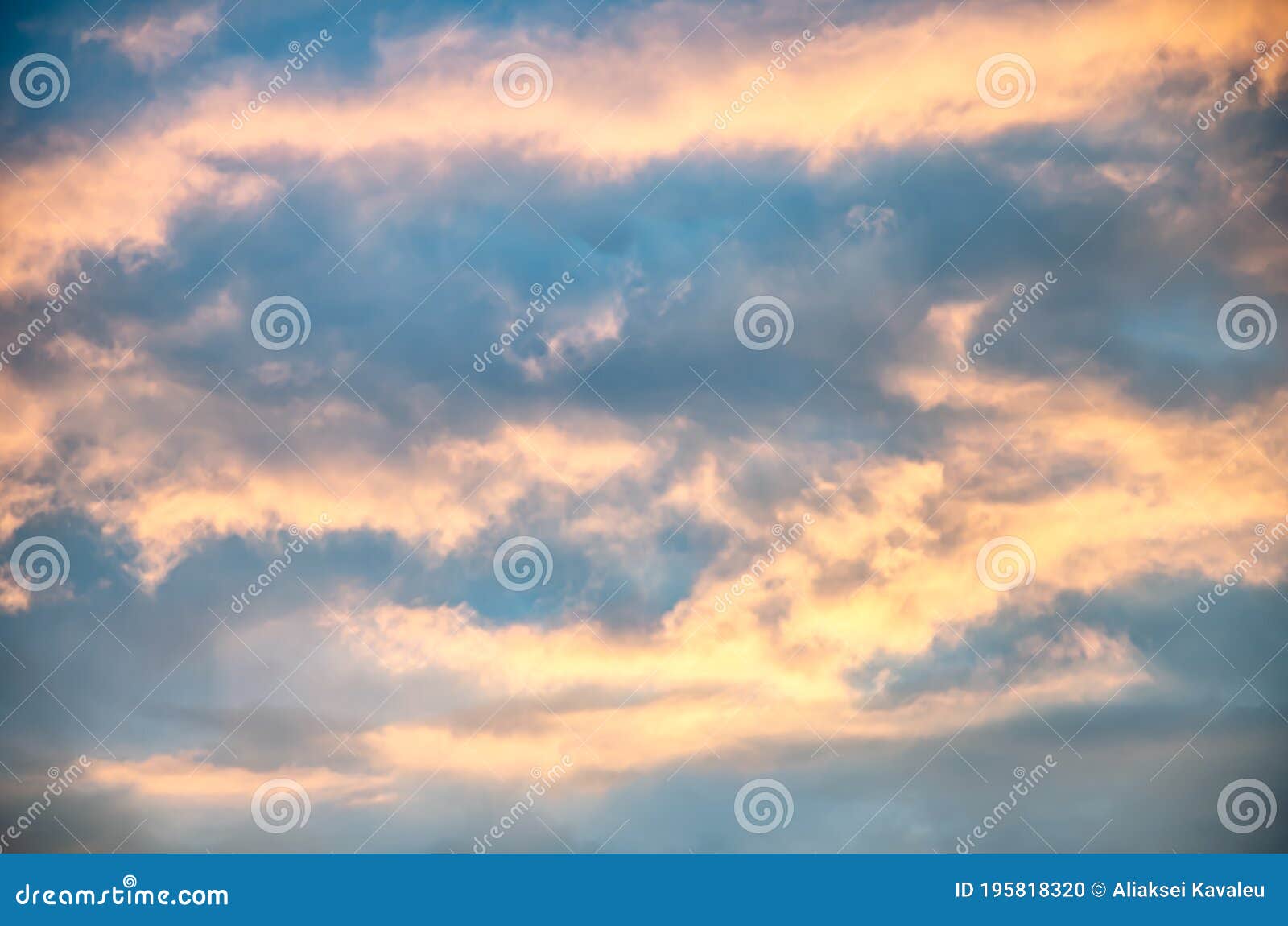 Beautiful Cloudscape with Sunray Bright Color Blue and Red Stock Photo ...