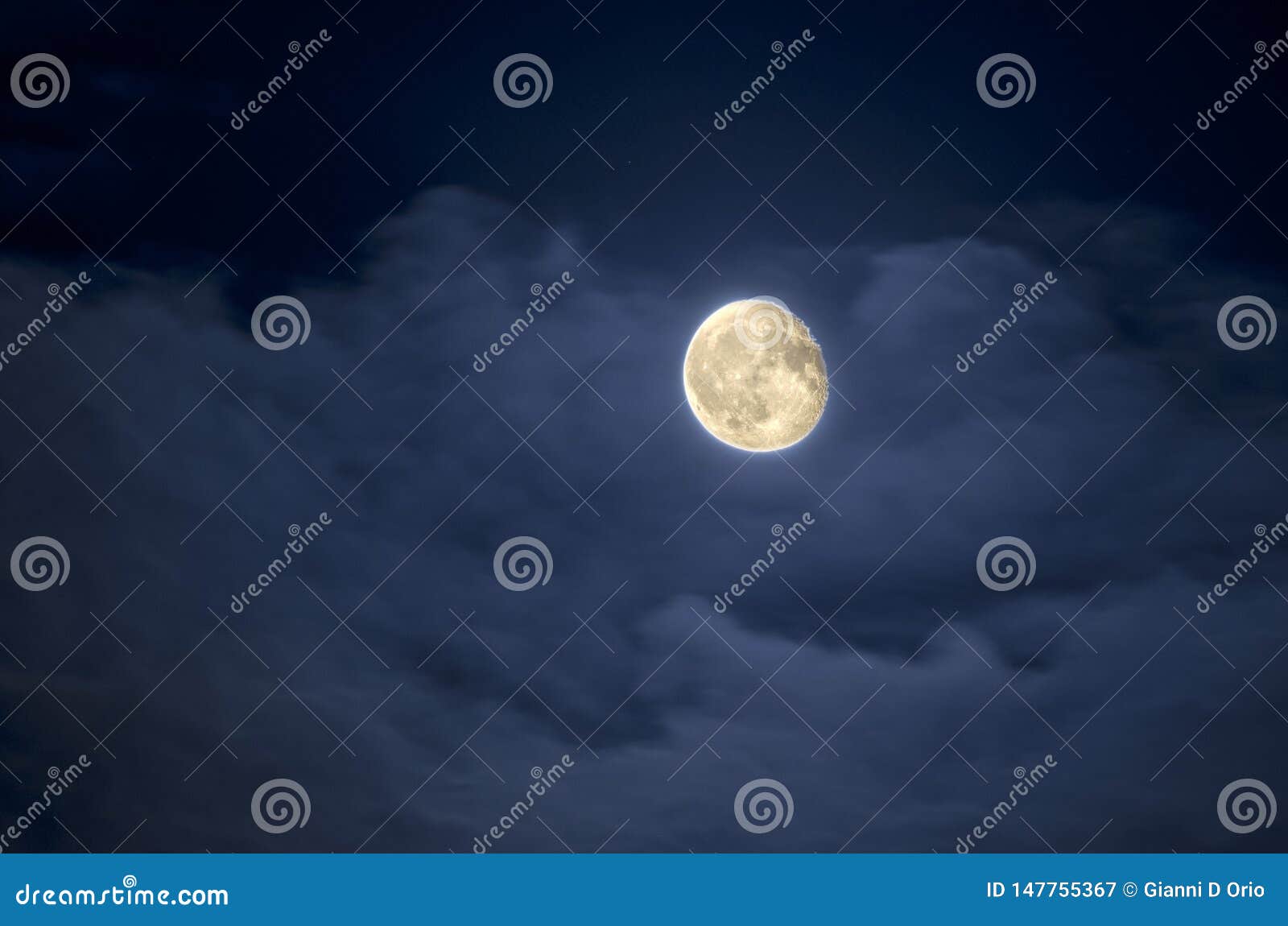 Beautiful Cloudy and Gloomy Sky with Shining Moon Stock Image - Image ...