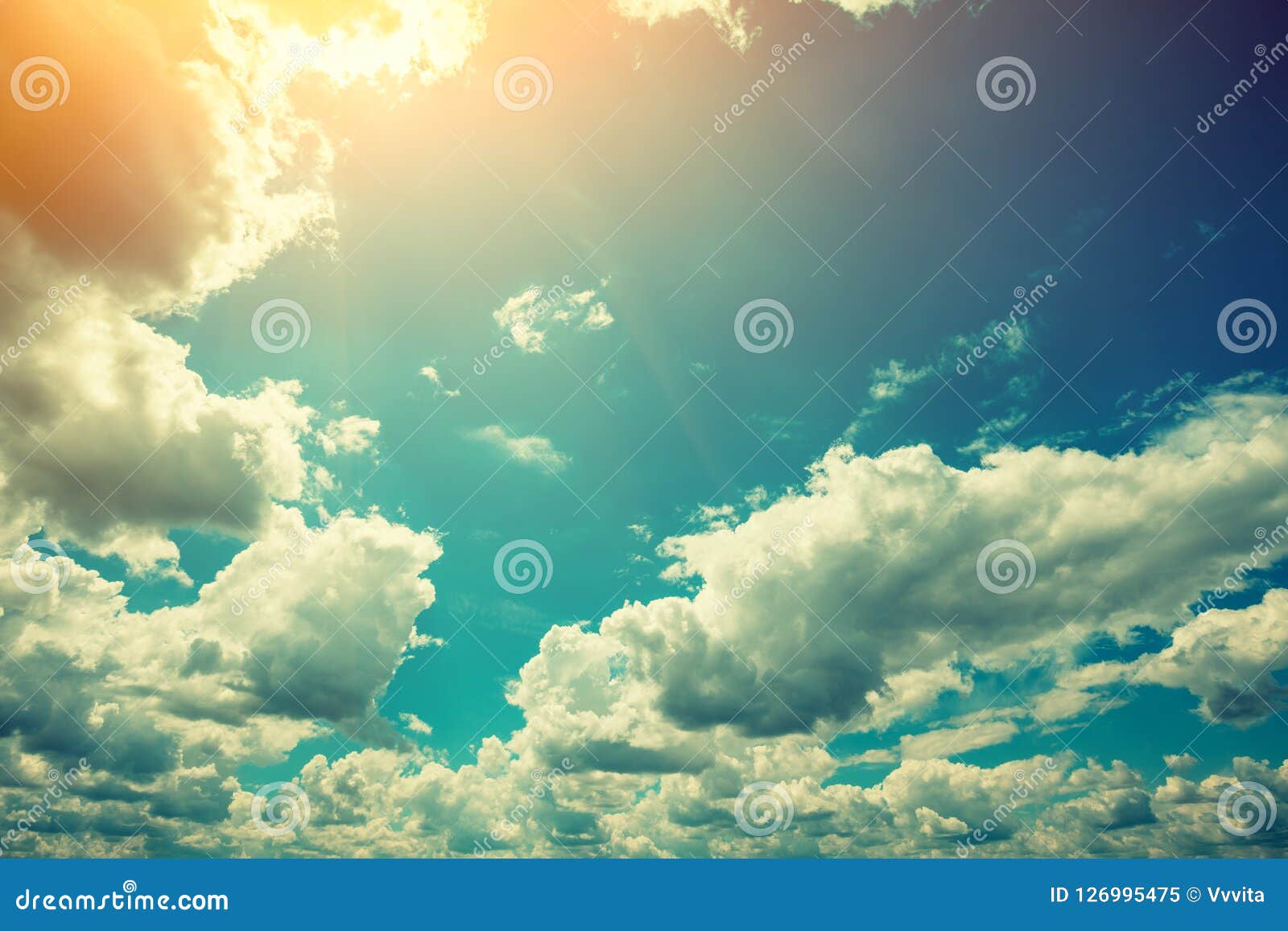The Sun Shines through the Clouds Stock Image - Image of cloud, summer ...