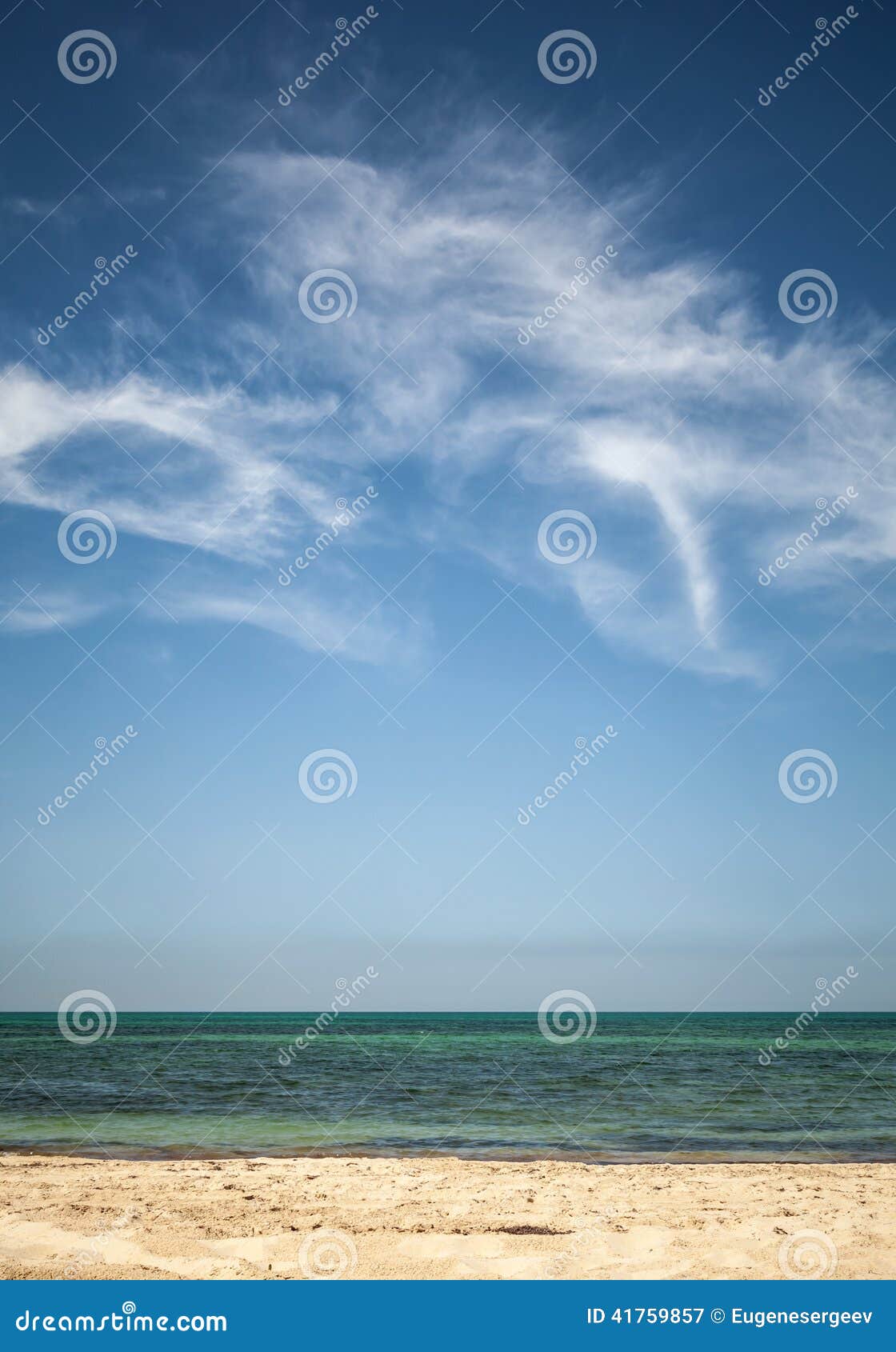 Beautiful Cloudy Sky Over White Sandy Beach Stock Image - Image of ...