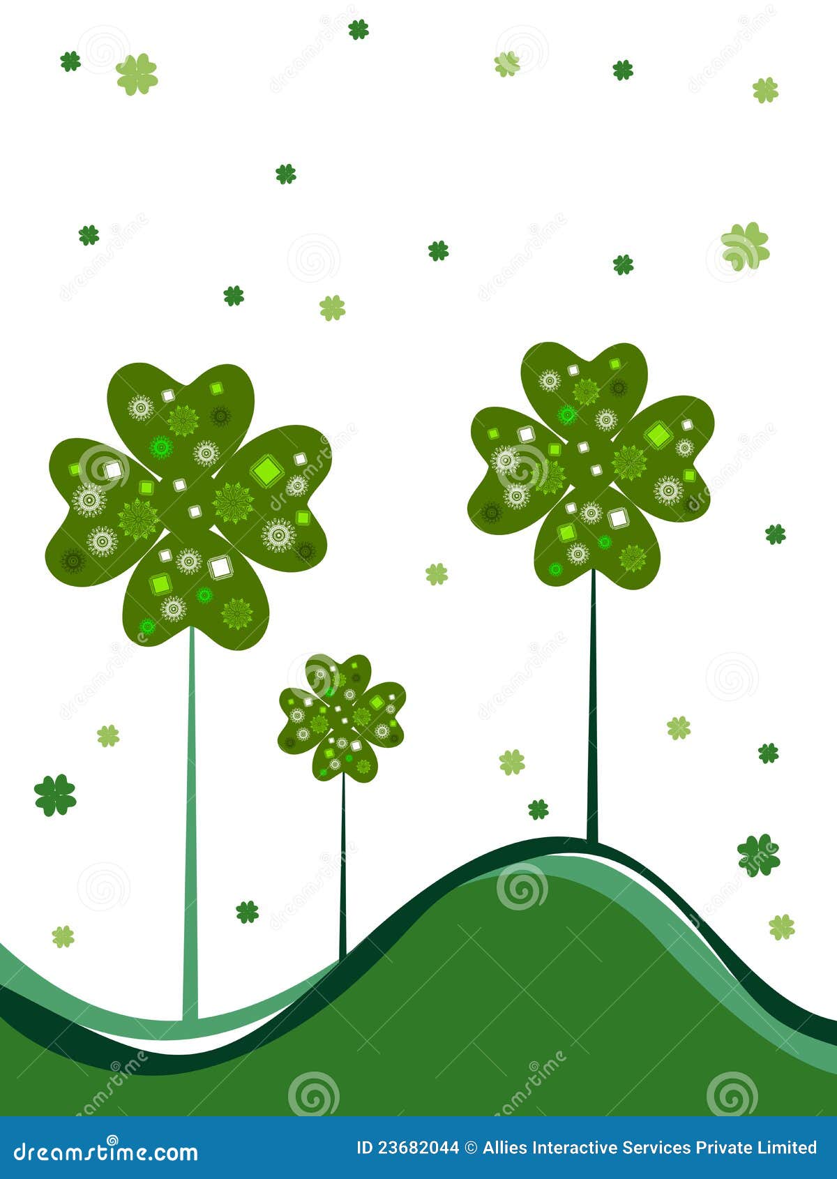 A Beautiful Clover Tree On White Bacground. Stock Vector - Illustration ...