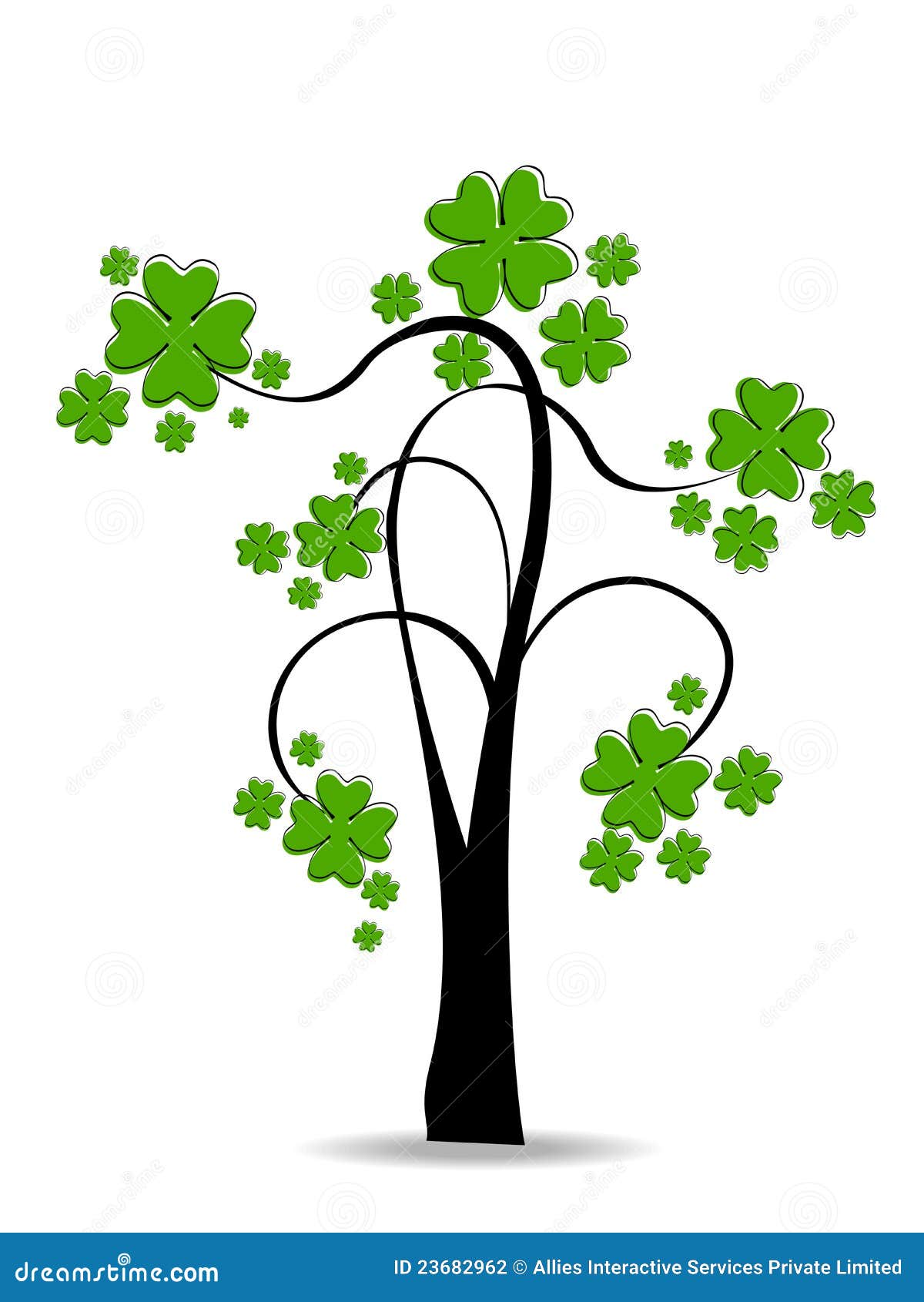 A Beautiful Clover Tree on White Background. Stock Vector ...