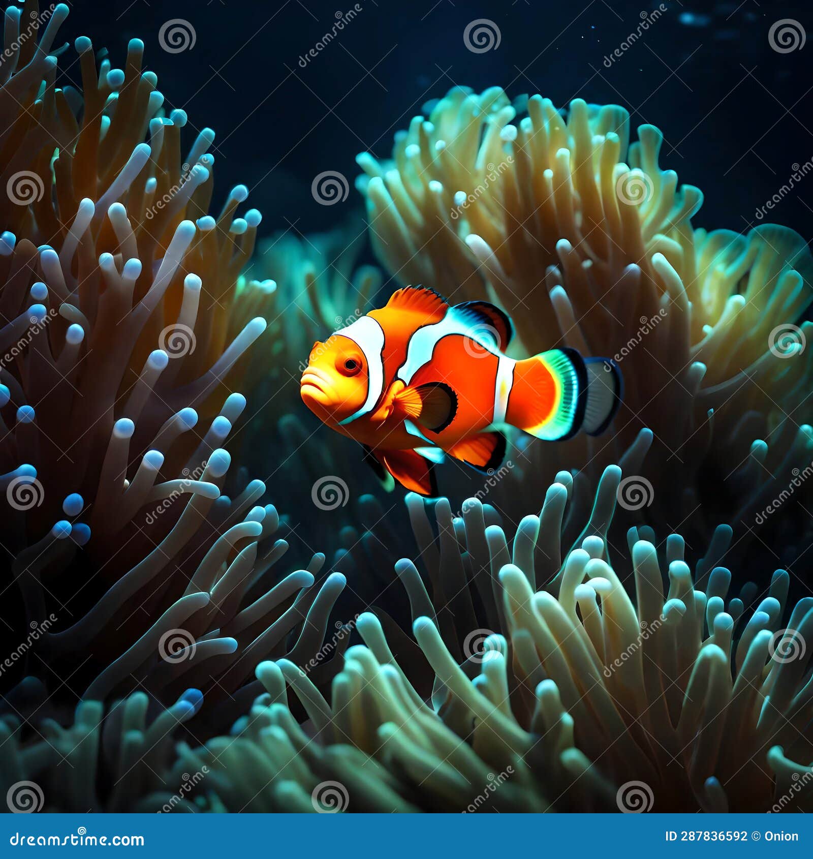 The Polyp And The Fish Royalty-Free Cartoon | CartoonDealer.com #22592858