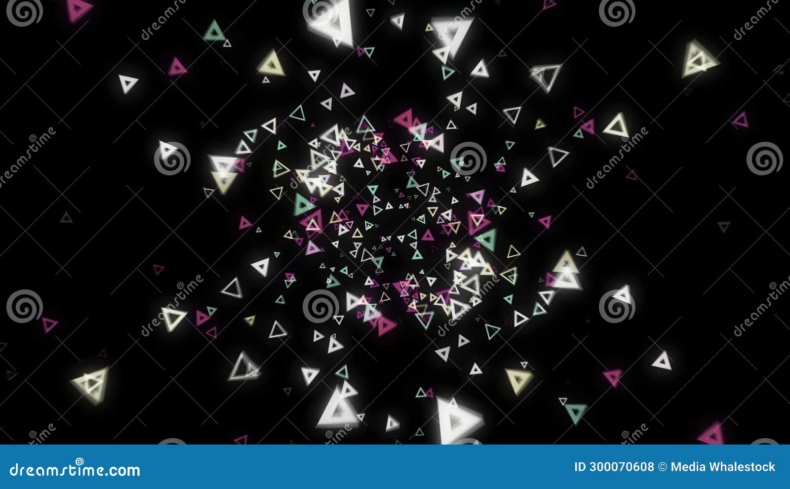Beautiful Cluster of Numerous Multicolored Neon Triangles Floating in ...
