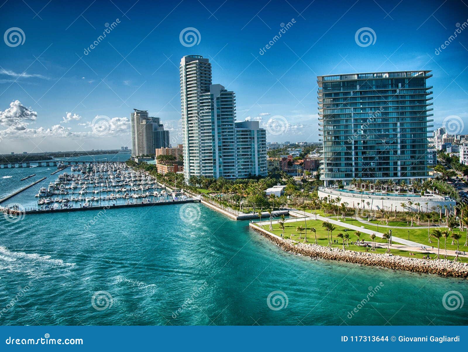 Beautiful Coast and Buildings of Florida - Miami Stock Photo - Image of ...