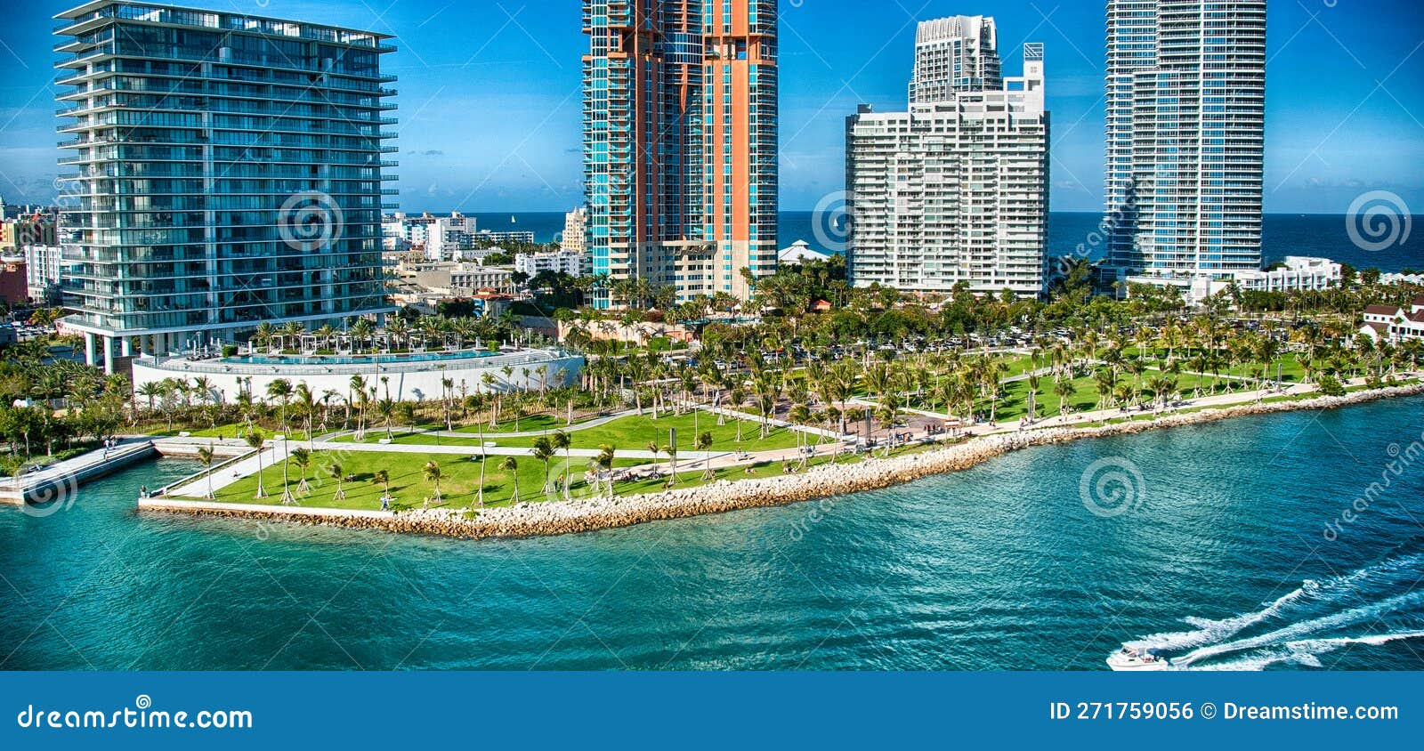 Beautiful Coast and Buildings of Florida - Miami Stock Photo - Image of ...